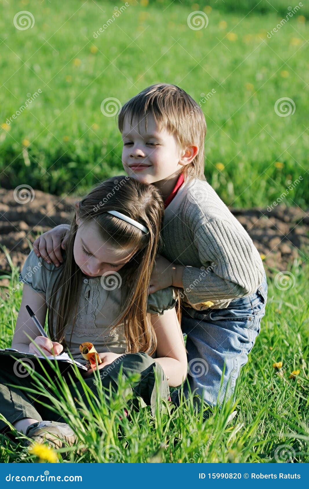 Children in summer day. stock photo. Image of relaxation - 15990820