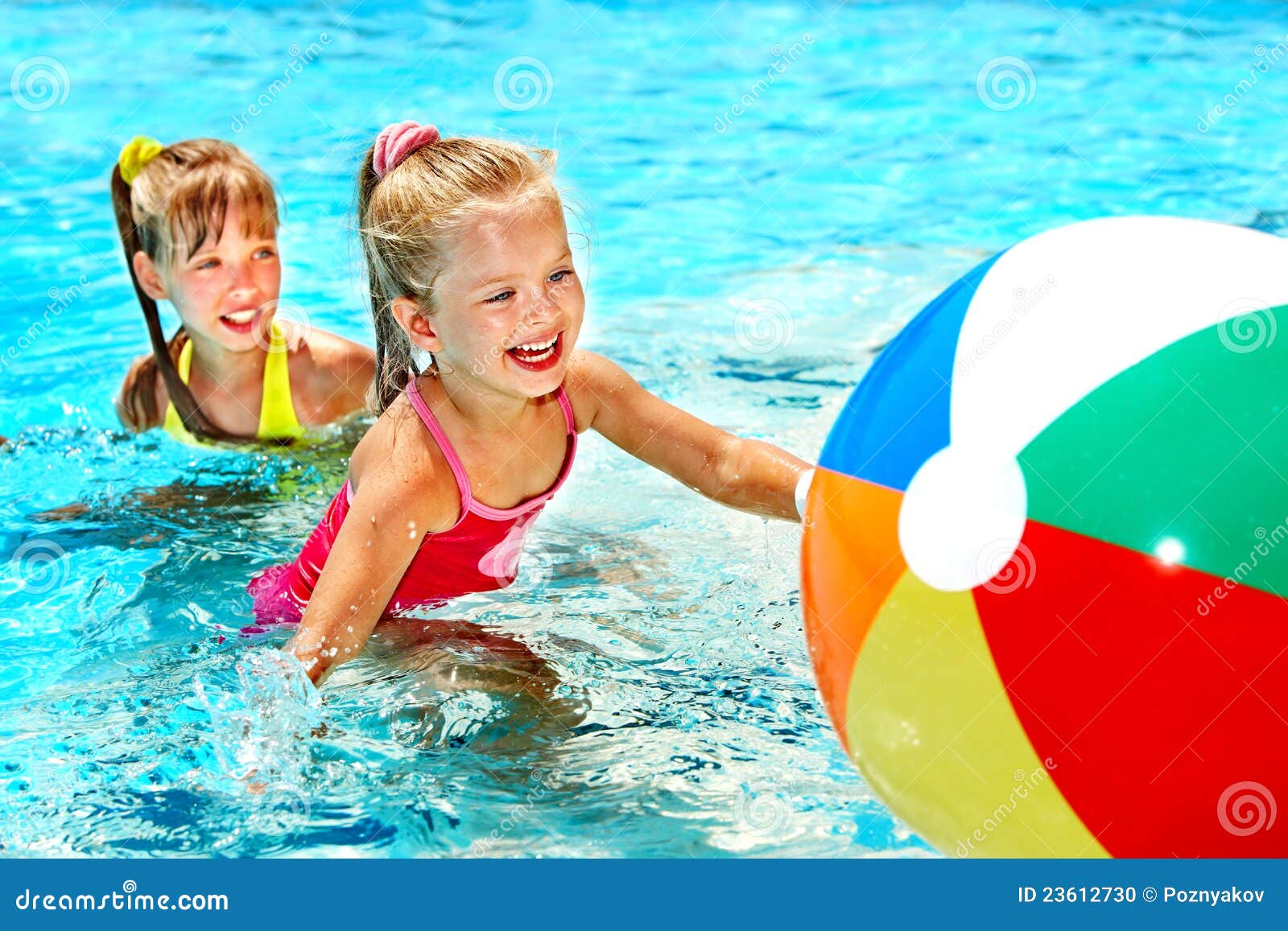 Children swimming in pool. stock photo. Image of childhood - 23612730