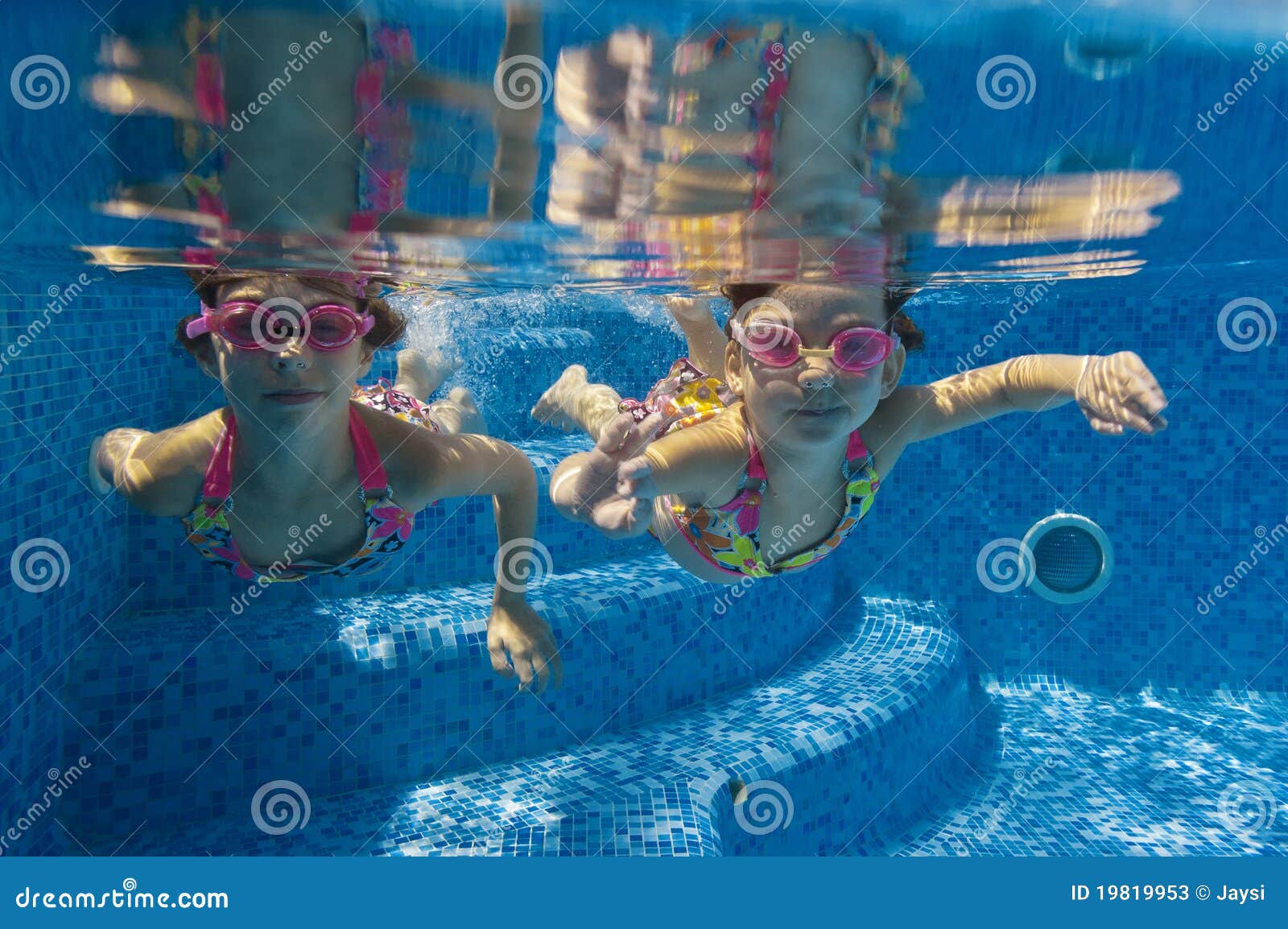 Children Swimming Underwater in Pool Stock Image - Image of together ...