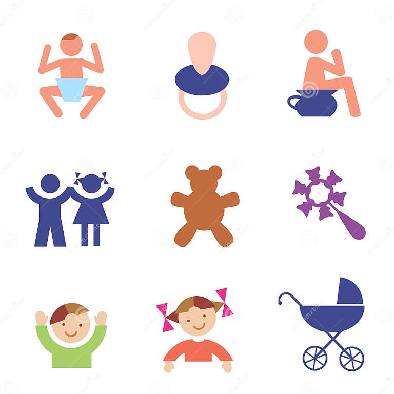 Children symbols stock vector. Illustration of childhood - 7758676