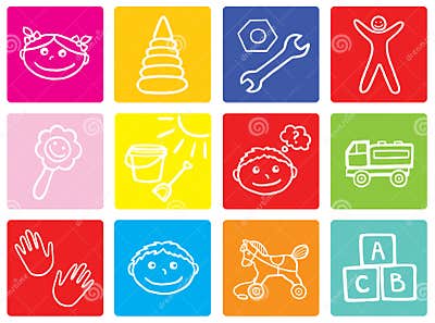 Children symbols stock illustration. Illustration of icon - 8713741