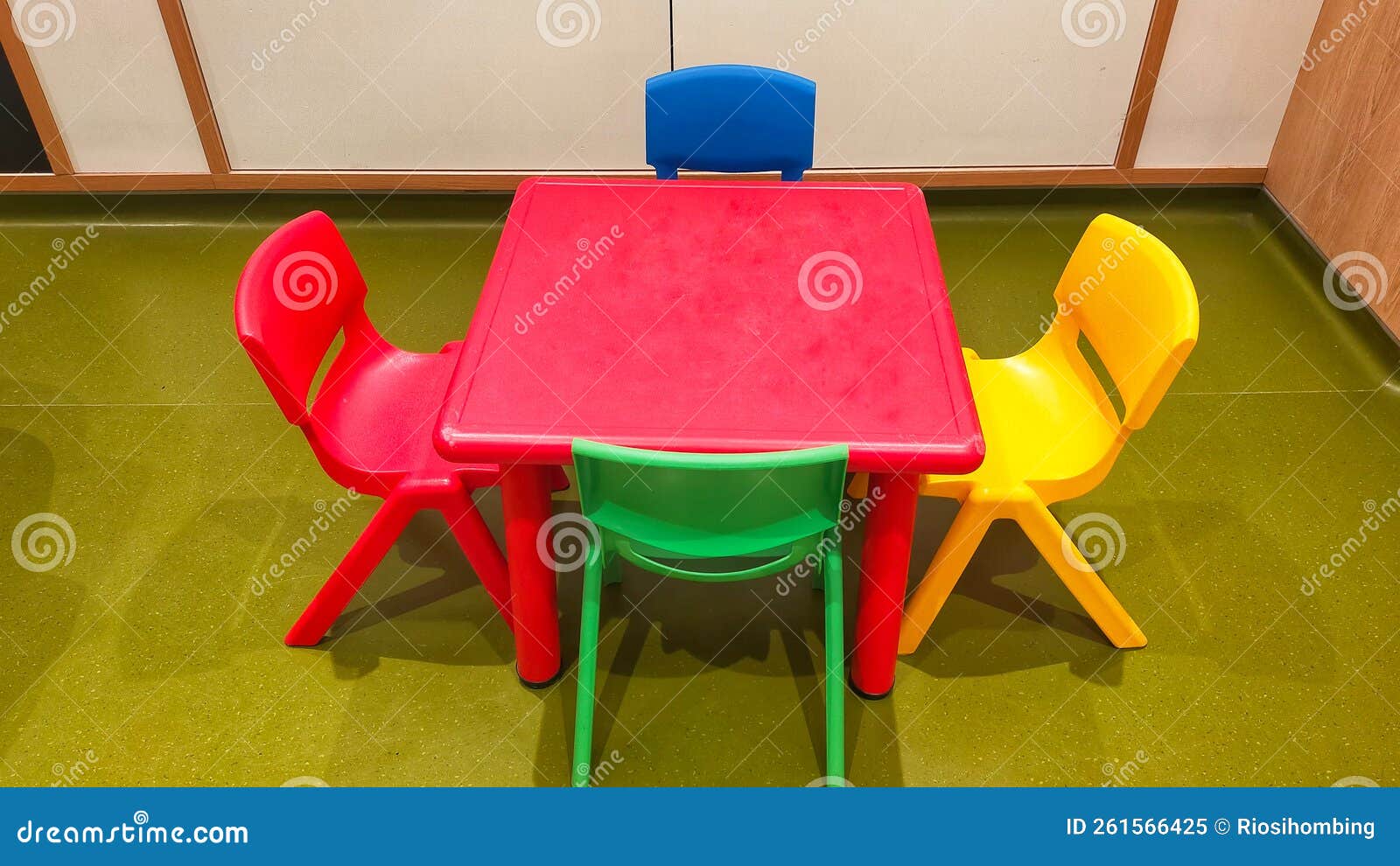 A Children Table and Chair for Crafting or Group Activity Stock Image ...