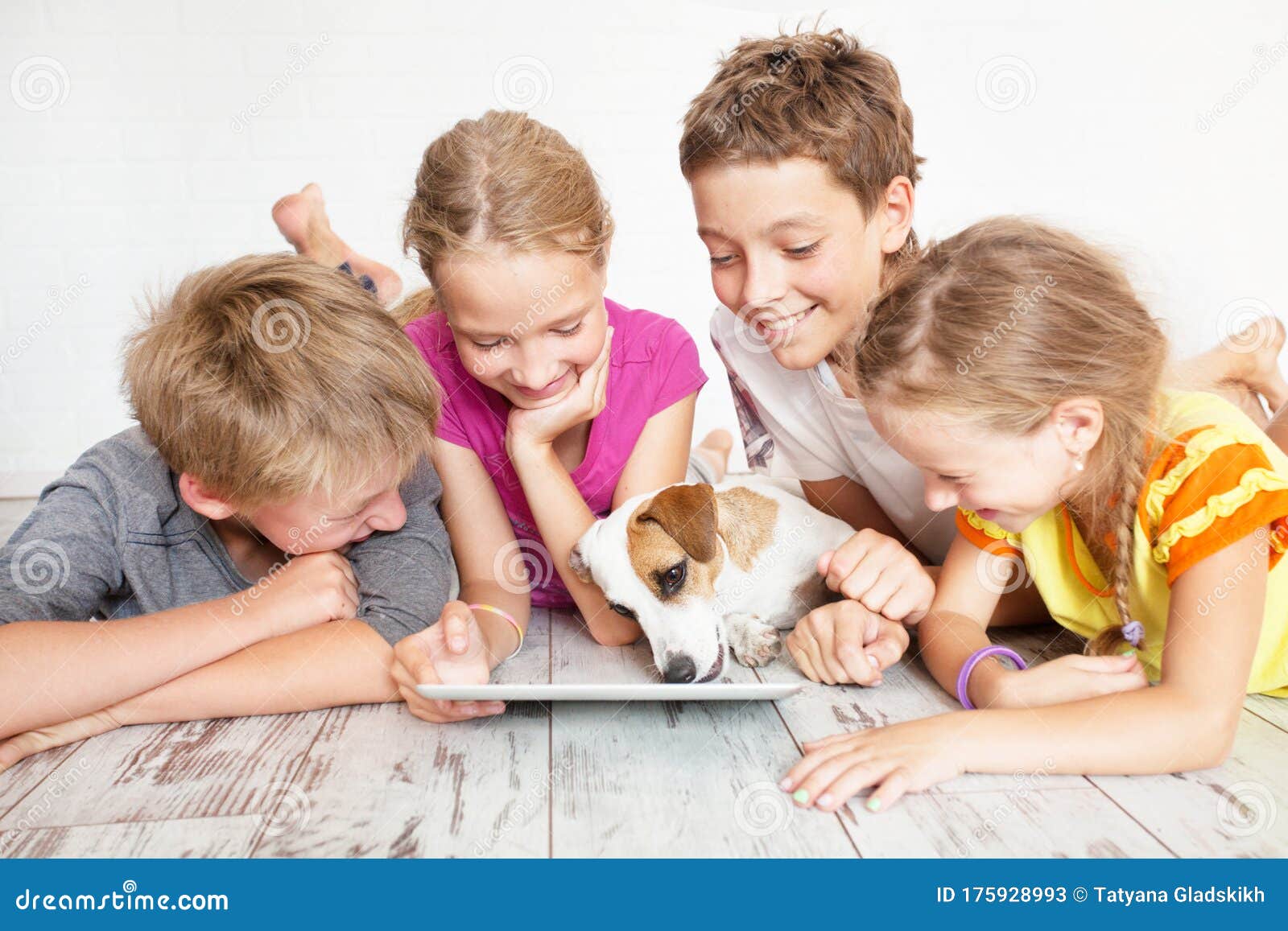 Children with tablet stock image. Image of portable - 175928993