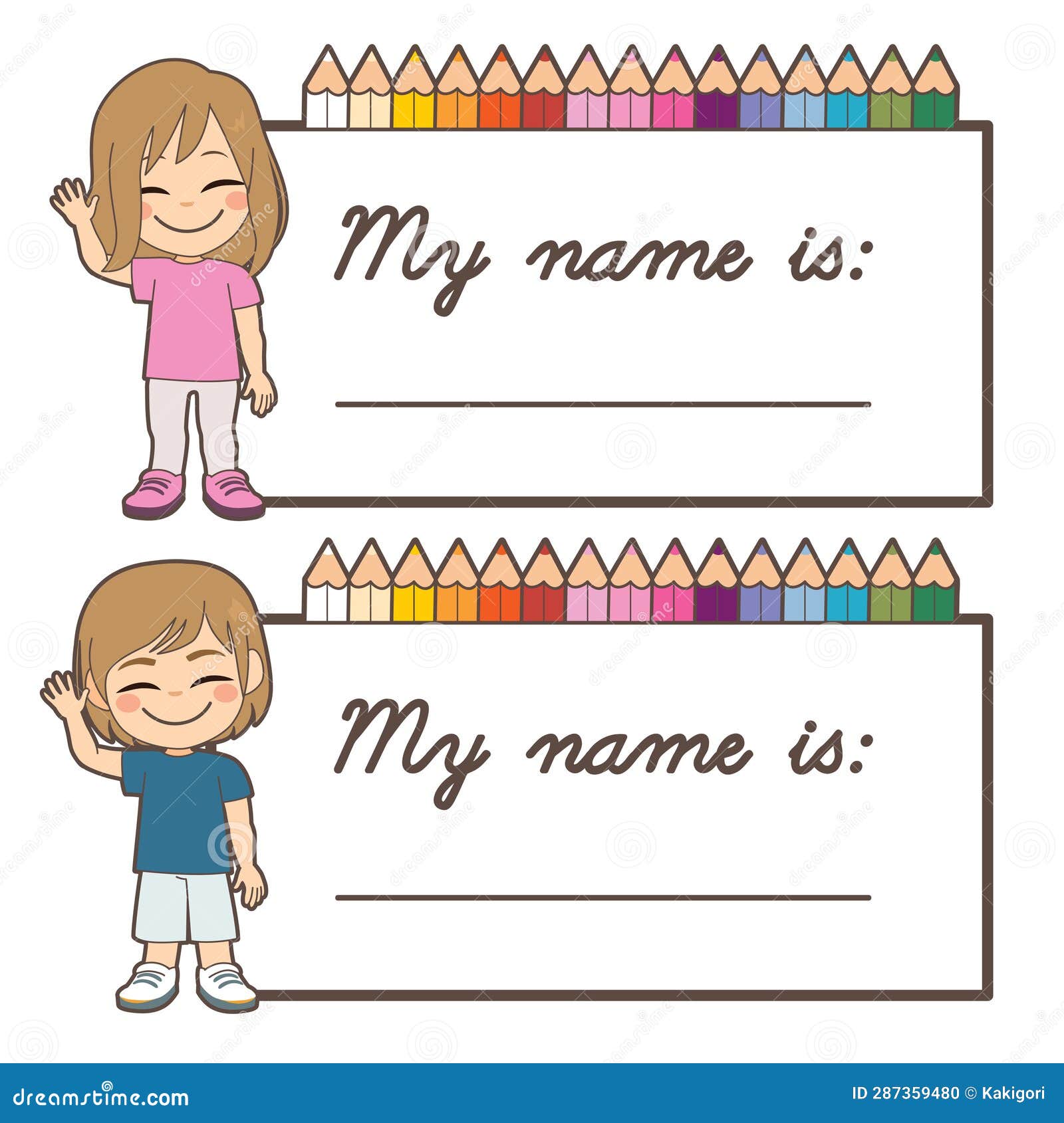 Children Tag Illustration stock vector. Illustration of pupil - 287359480
