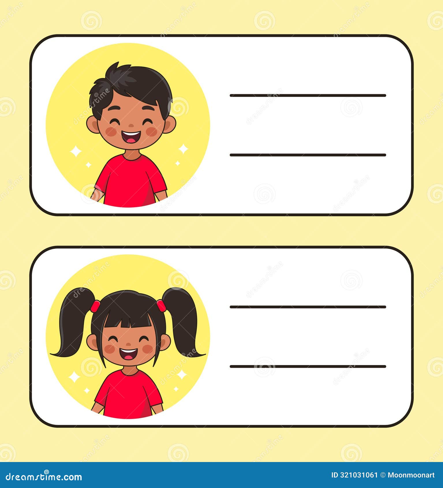 Children Tags for Print Design. Isolated Vector Stock Vector ...