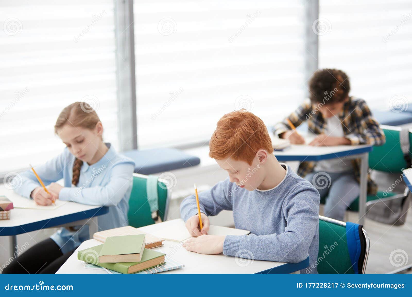 Children Taking Test in School Stock Image - Image of schoolchildren ...