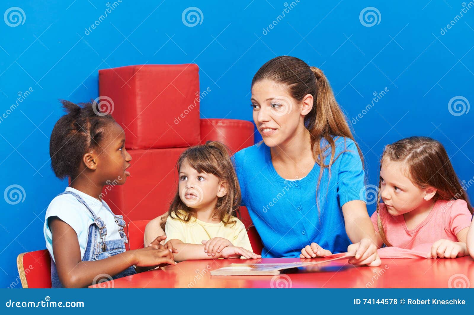 Children Talking during Language Promotion Stock Photo - Image of ...