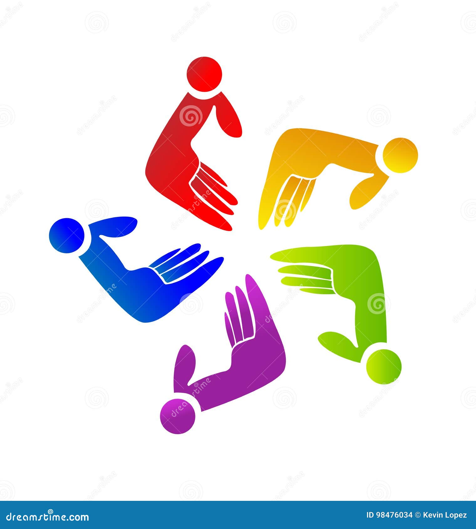 Children Teamwork Painted Hands Icon Logo Vector Illustration ...