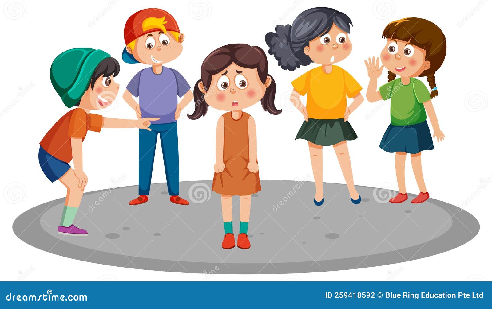 Children Teasing Their Friend Stock Vector - Illustration of expression ...