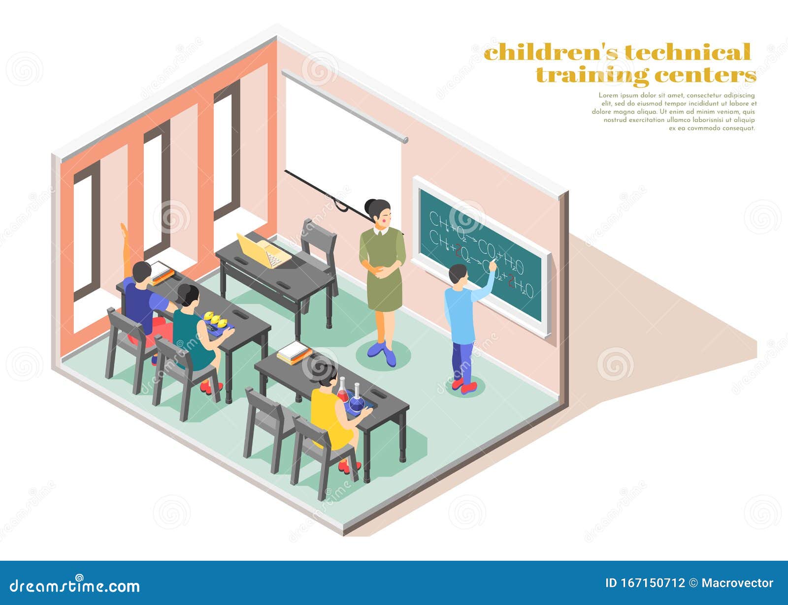 Children Technical Training Composition Stock Vector - Illustration of ...