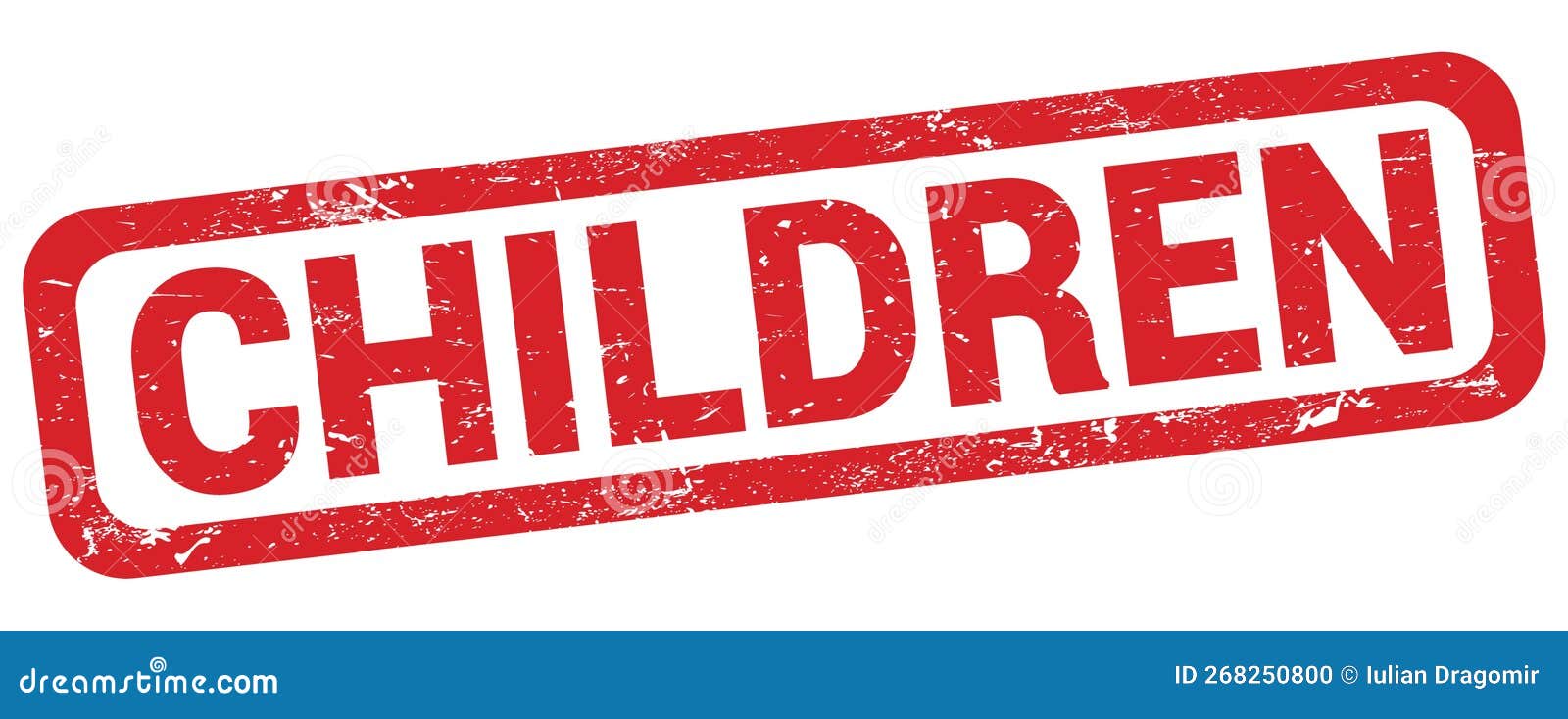 CHILDREN Text Written on Red Rectangle Stamp Stock Illustration ...