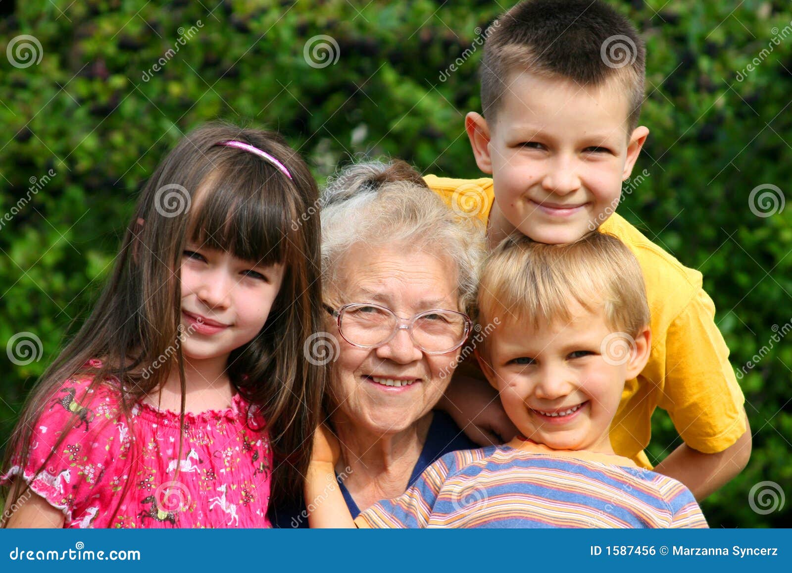 Children with Their Grandmother Stock Photo - Image of confident, child ...
