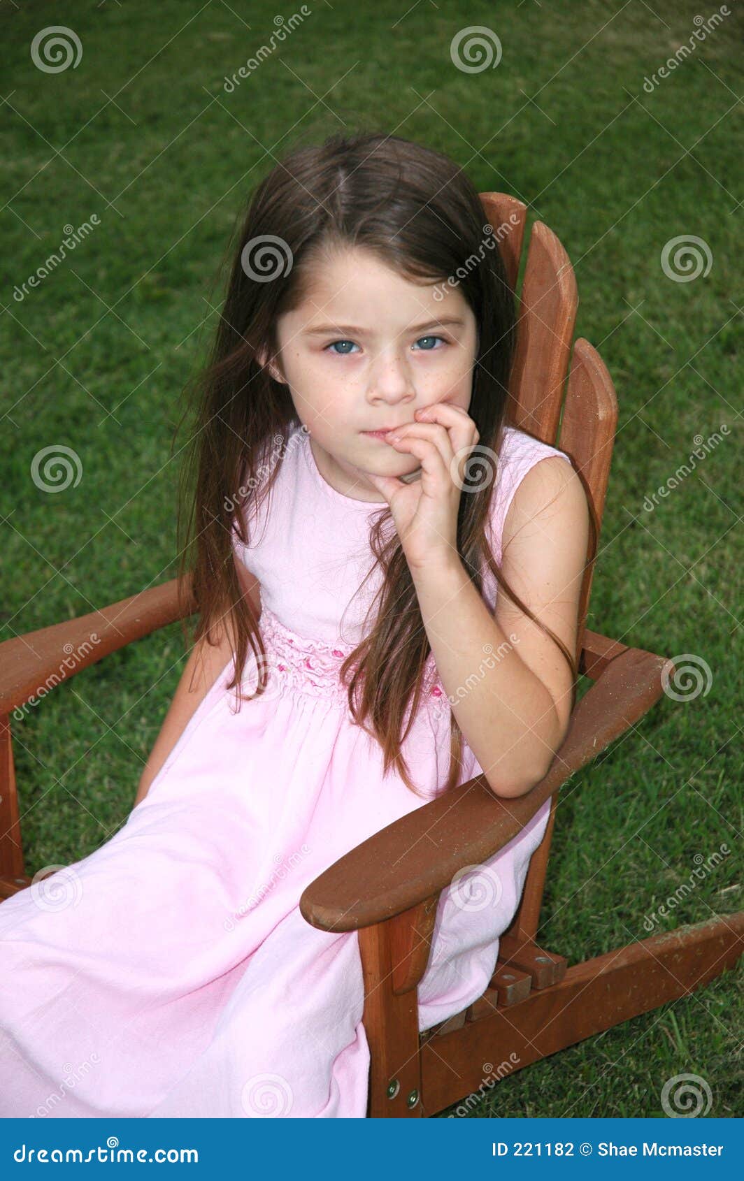 Children- Thinking Girl stock photo. Image of striking - 221182