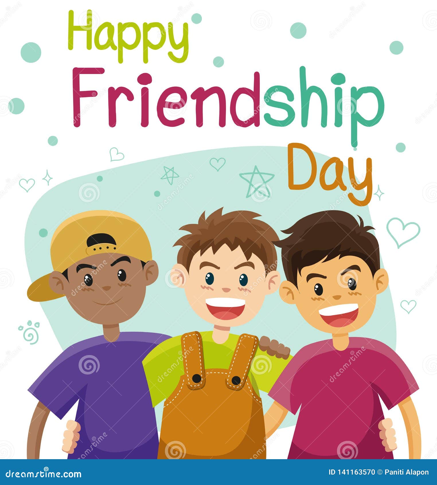 Children, Three Best Friends. Friendship Flat Vector Stock Vector ...