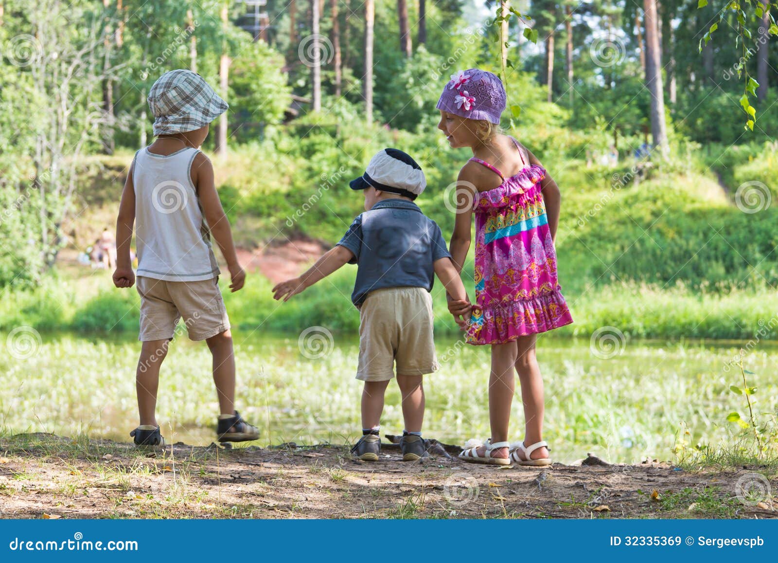 Children Together in Nature Stock Image - Image of nature, freedom ...