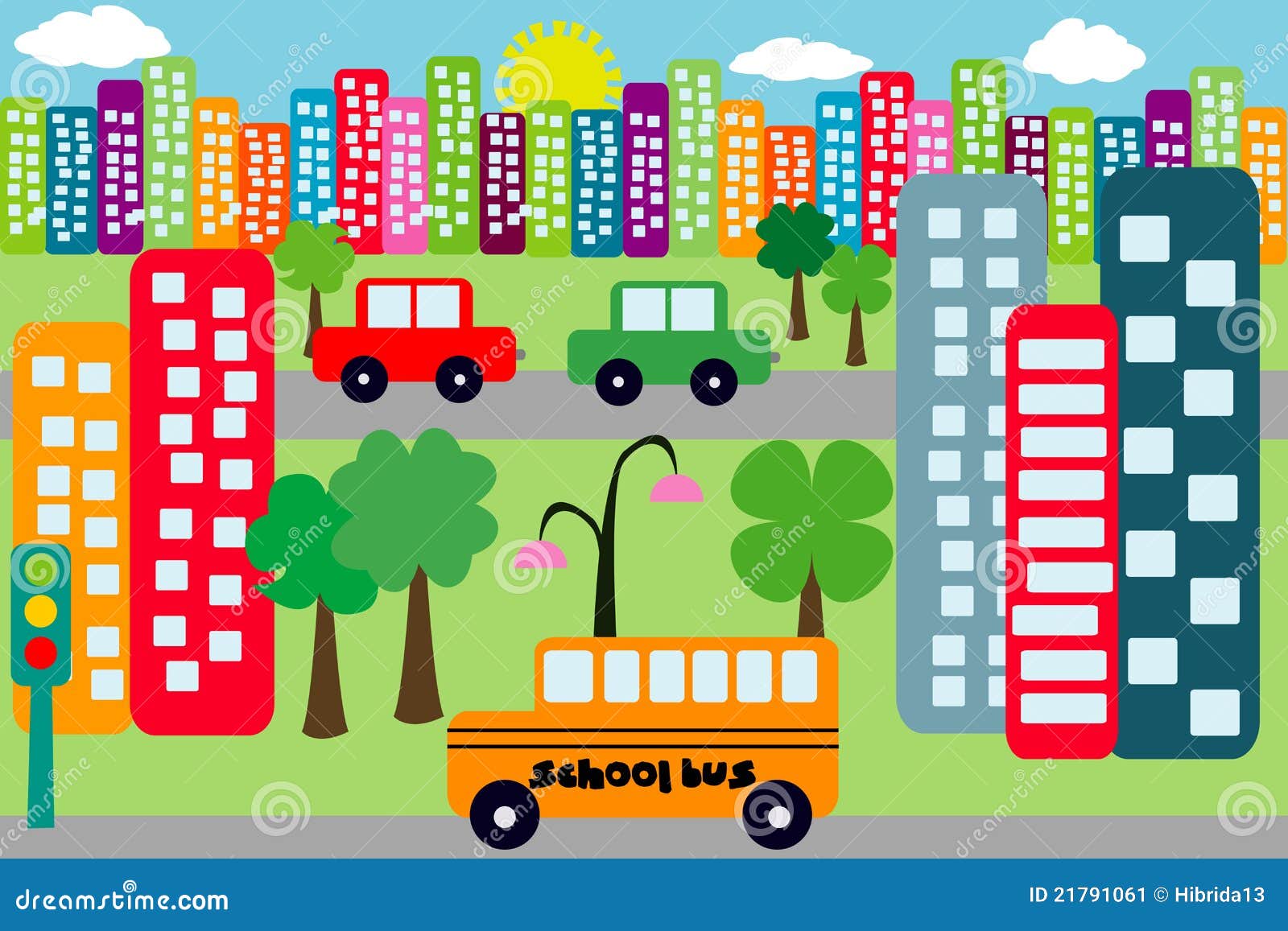 Children town stock illustration. Illustration of happy - 21791061