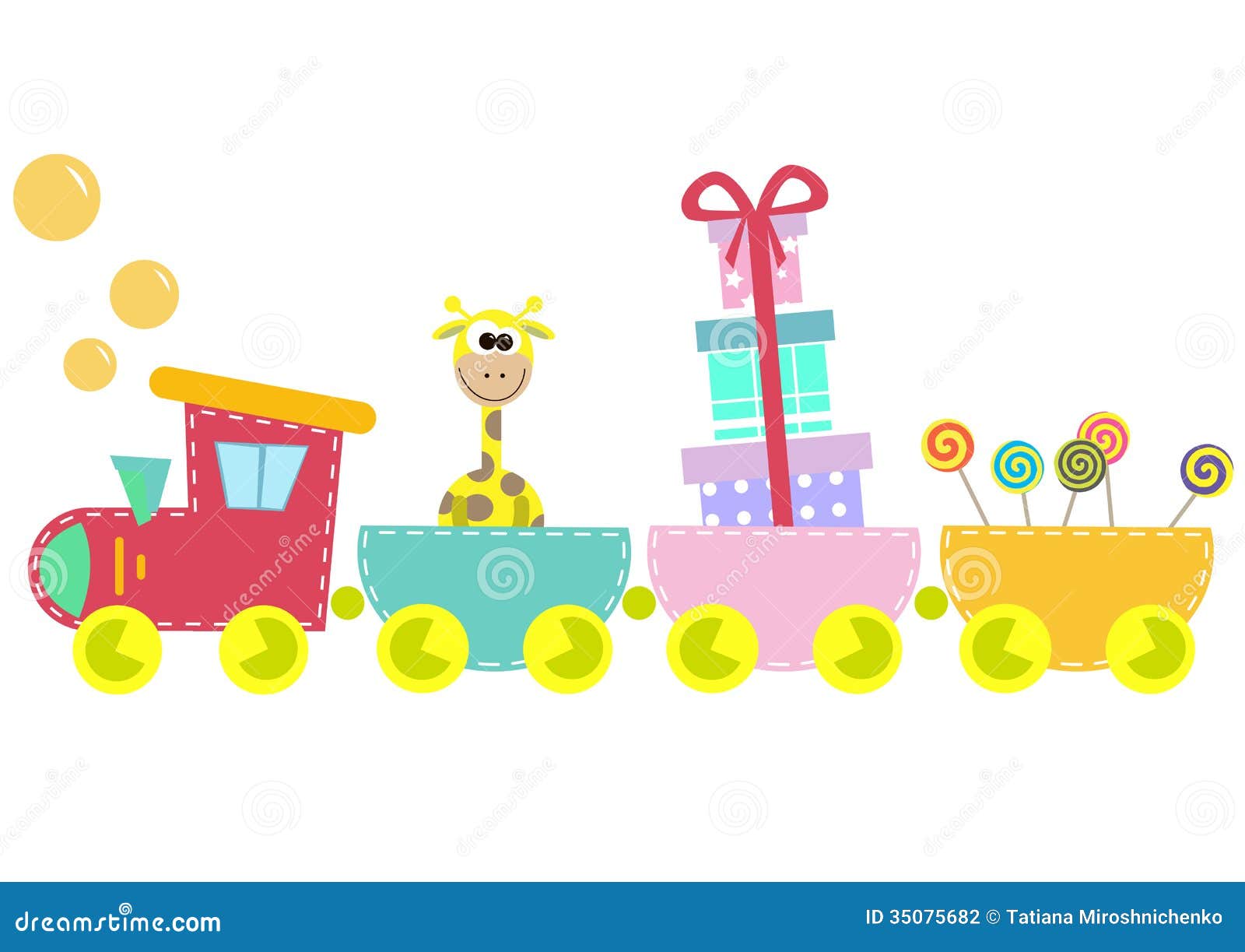 Children Train Illustration Isolated On White Back | CartoonDealer.com ...