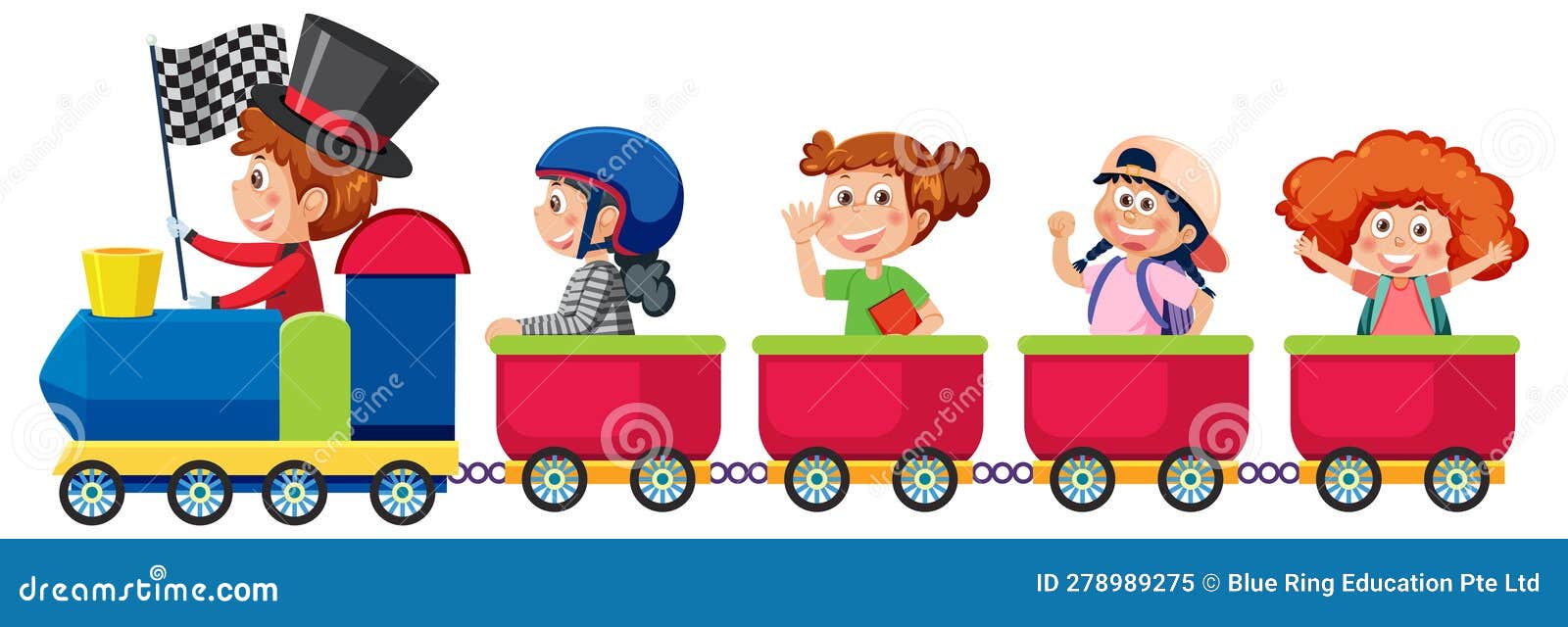 Children on the Train Isolated Stock Vector - Illustration of train ...