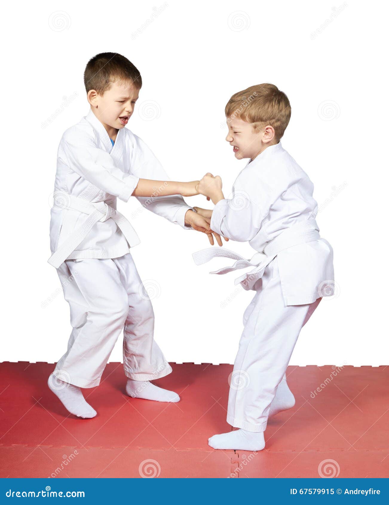 Children Trained Judo Sparring on the Mats Stock Image - Image of belt ...