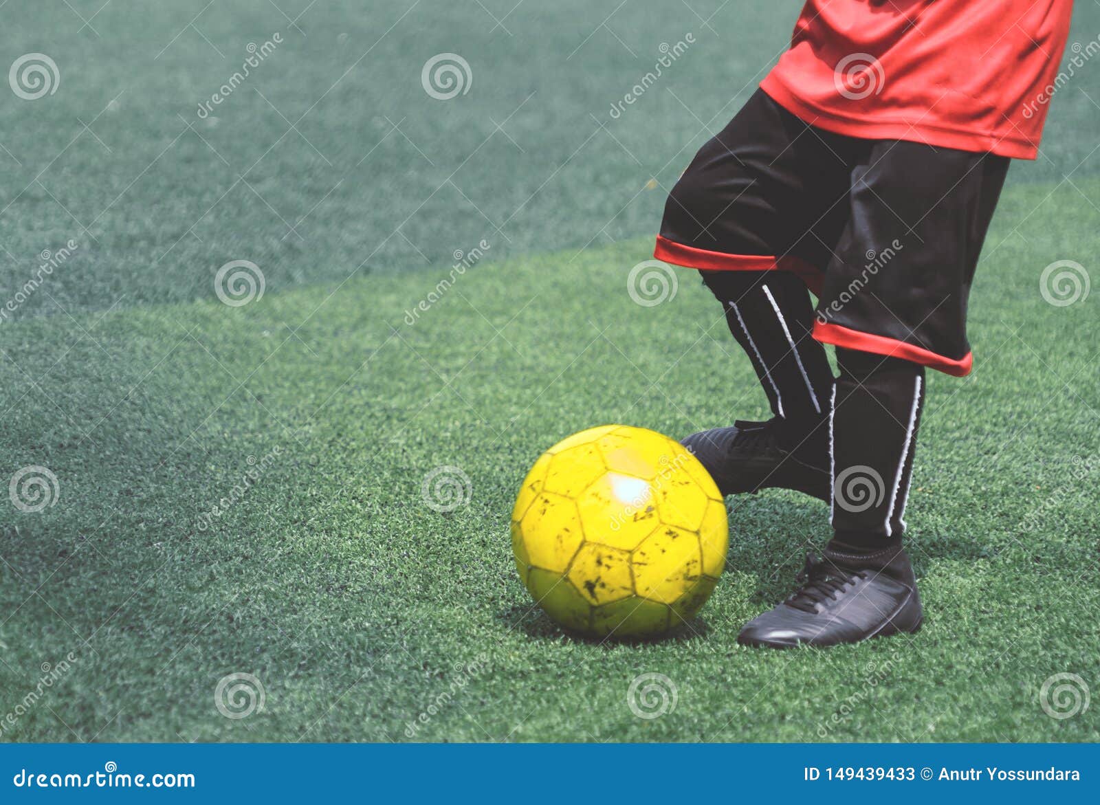 Children Training and Dibbling Ball in Soccer Training Stock Image ...