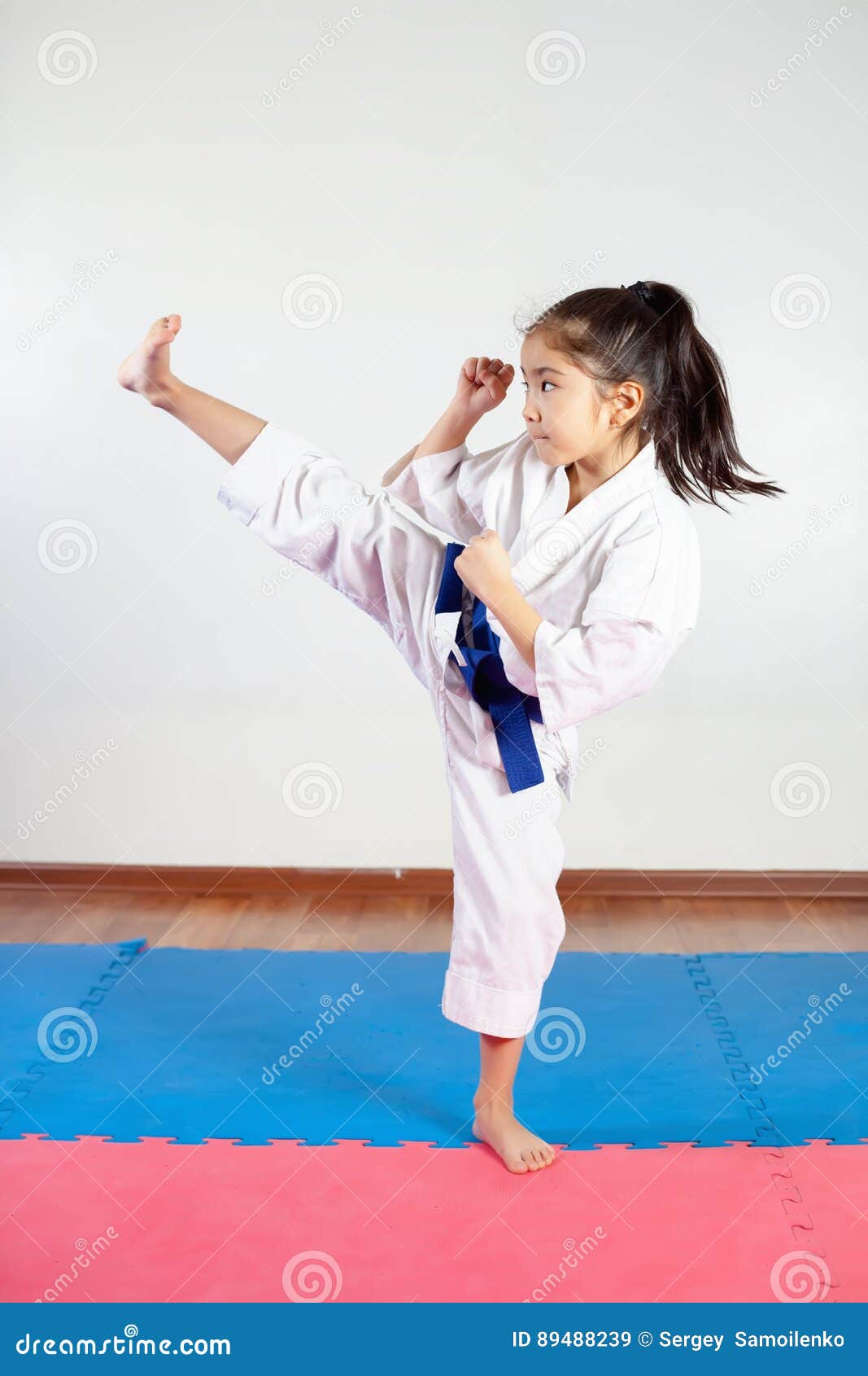 Children during Training in Karate. Fighting Position Stock Image ...