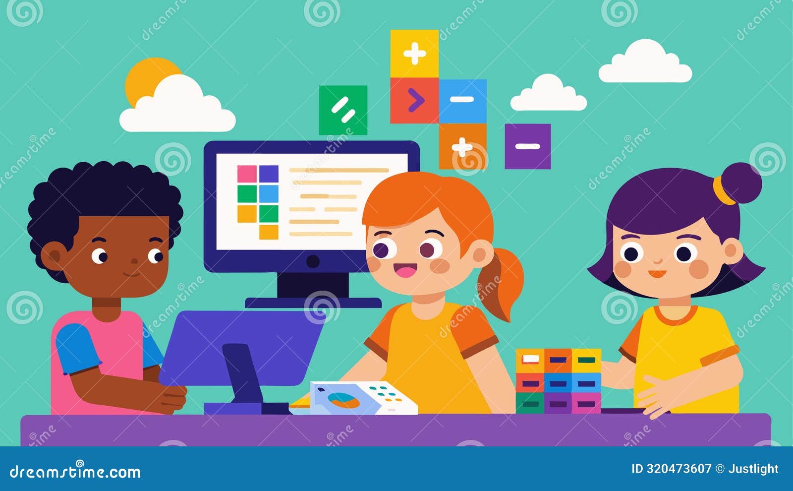 Children Using Blockly Scratch or Other Kidfriendly Coding Software To Build and Design Their ...