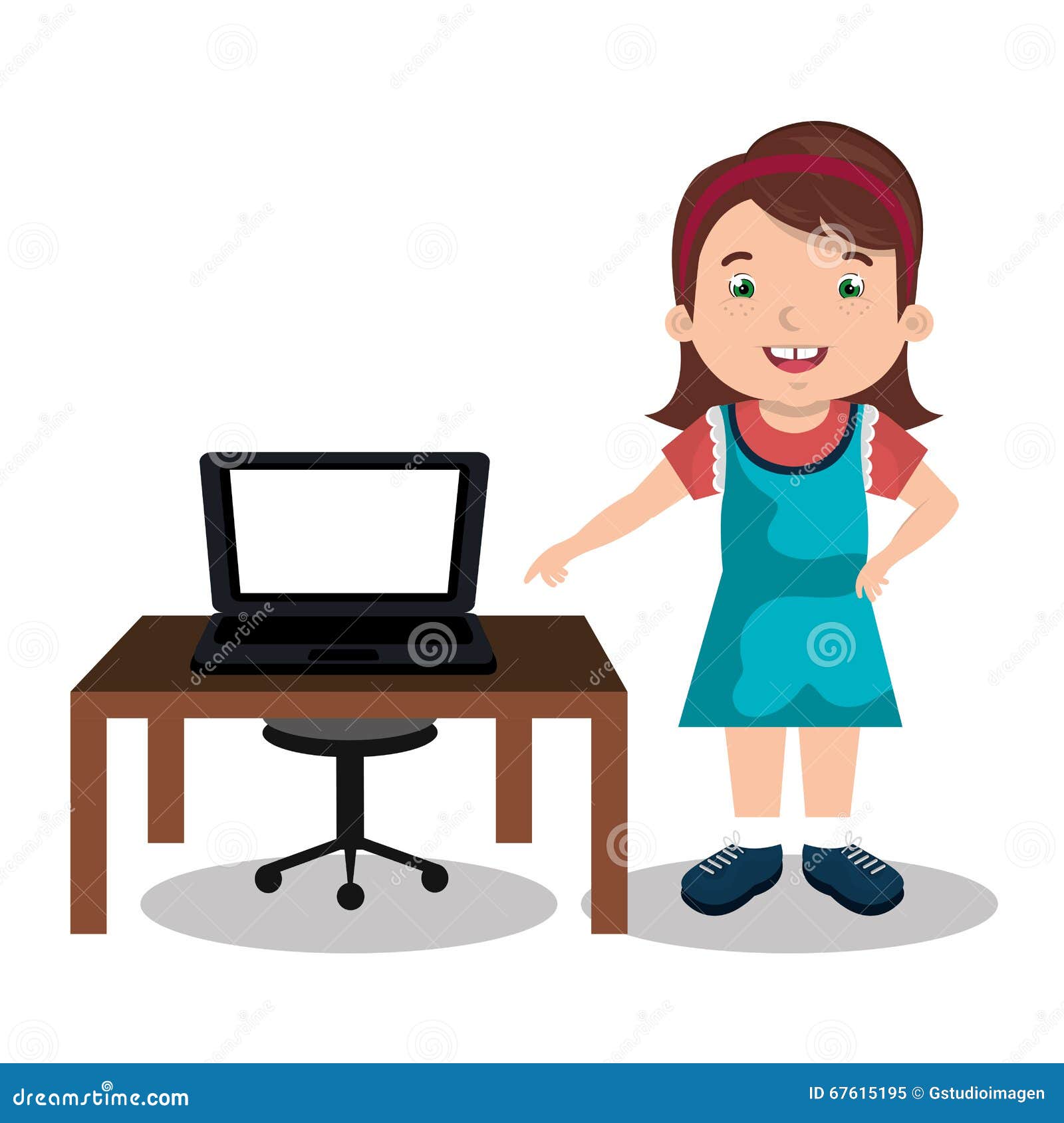 Children Using Computer Design Stock Illustration - Illustration of ...