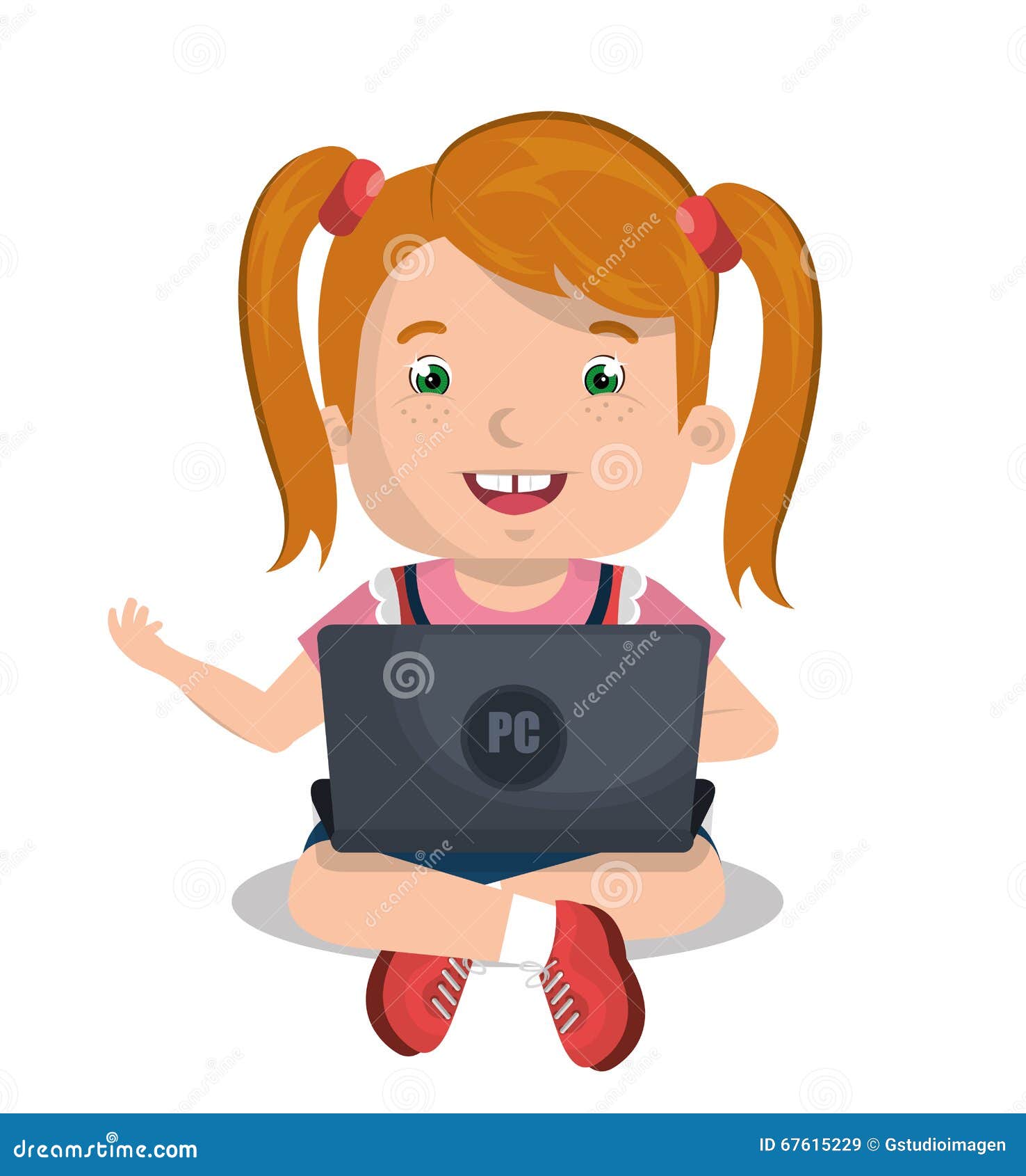 Children Using Computer Design Stock Illustration - Illustration of ...