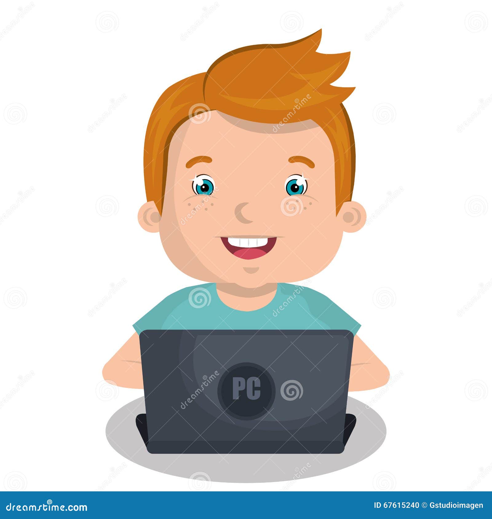 Children Using Computer Design Stock Illustration - Illustration of ...