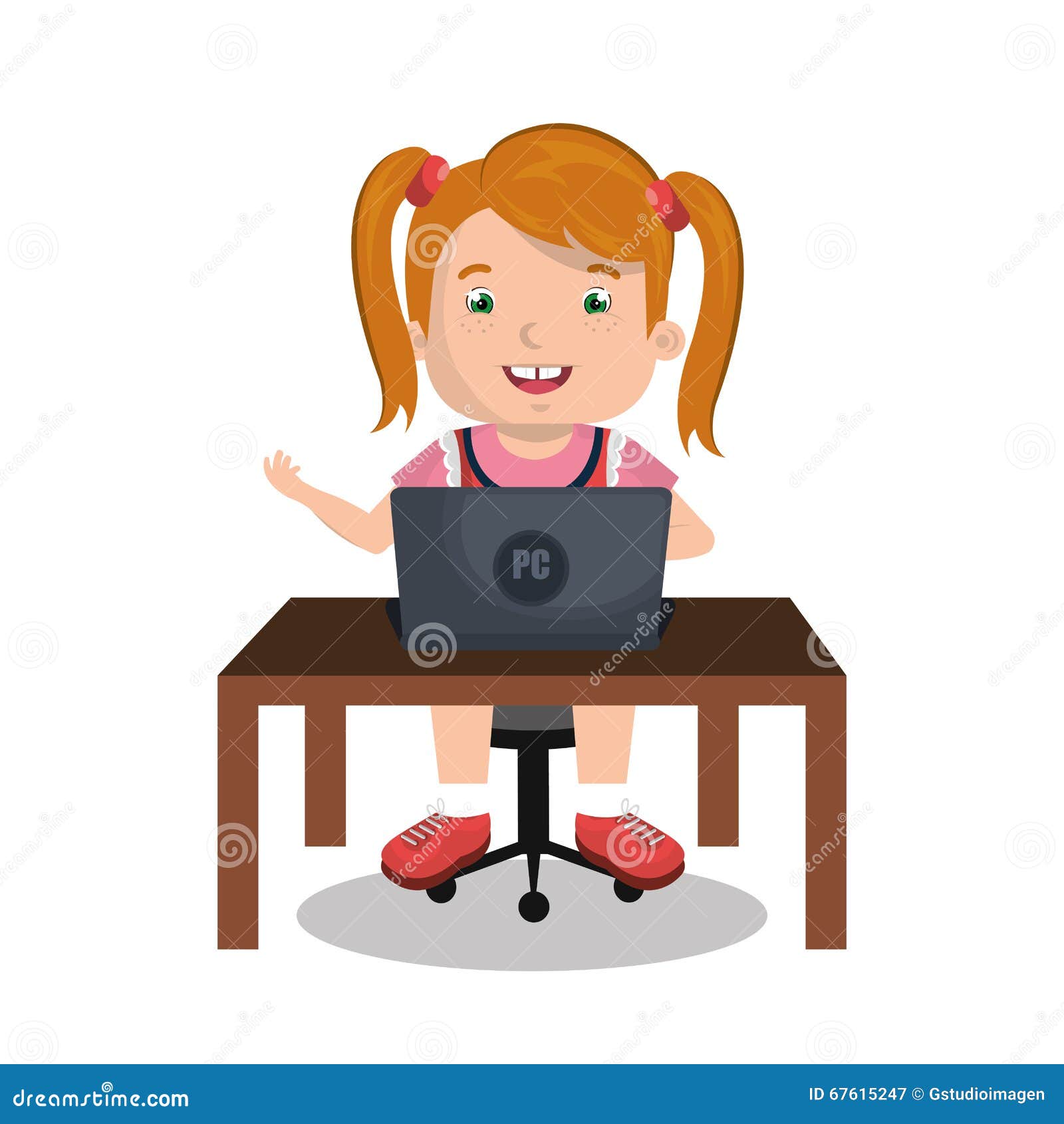 Children Using Computer Design Stock Illustration - Illustration of ...