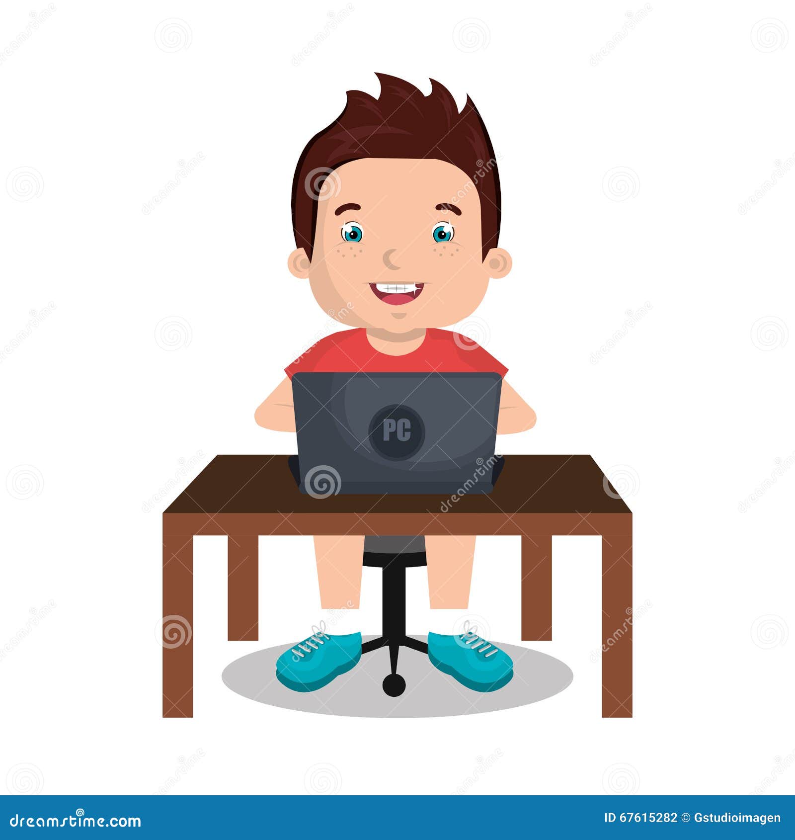 Children Using Computer Design Stock Illustration - Illustration of ...