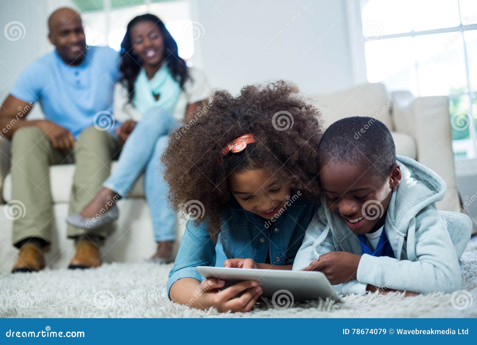 Children Using Digital Tablet Stock Image - Image of black, digital ...