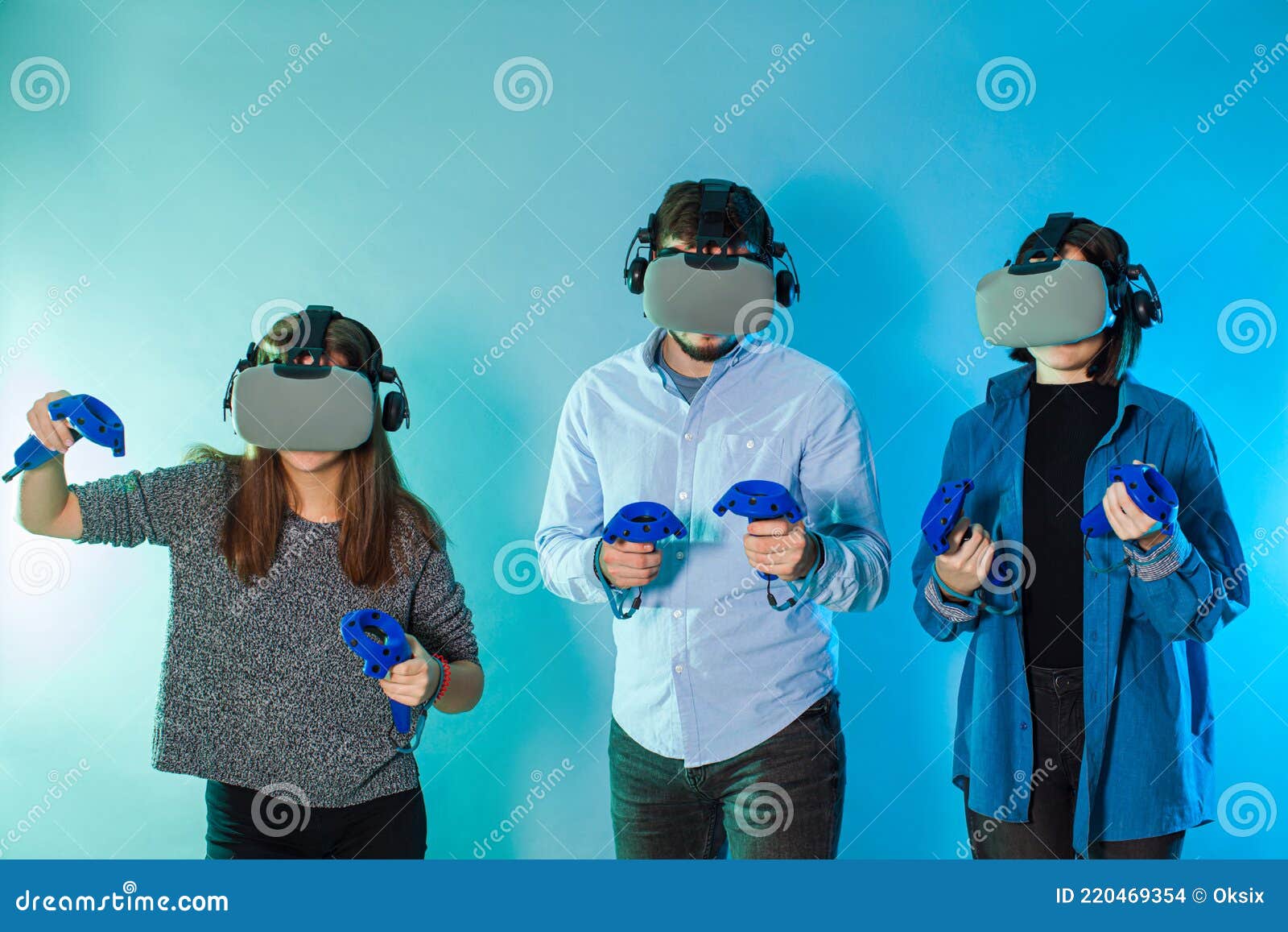 Children Using a Gaming Gadget for Virtual Reality Stock Photo - Image ...