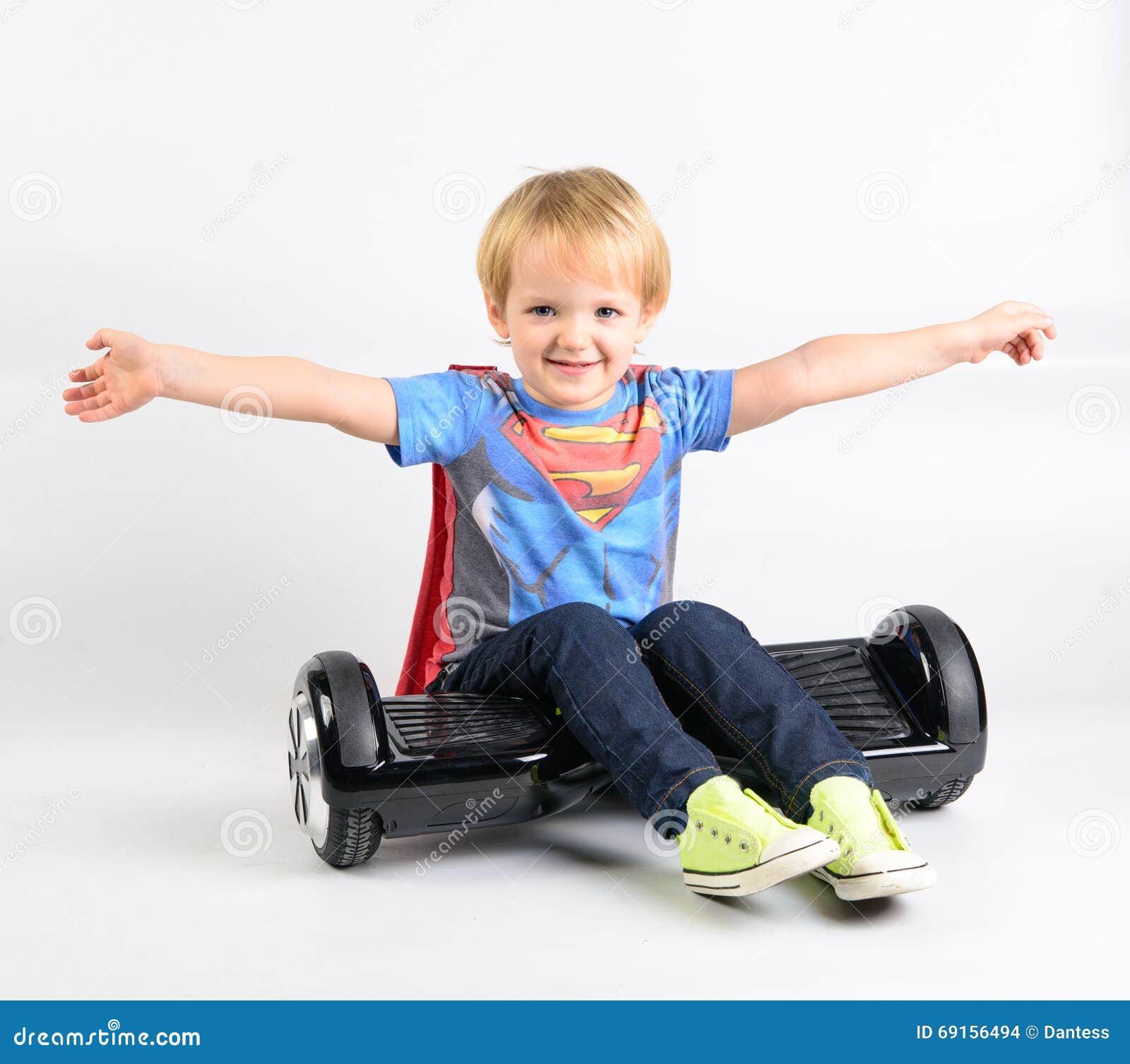 Children Using Hoverboard, A Self-balancing Two-wheeled Board ...