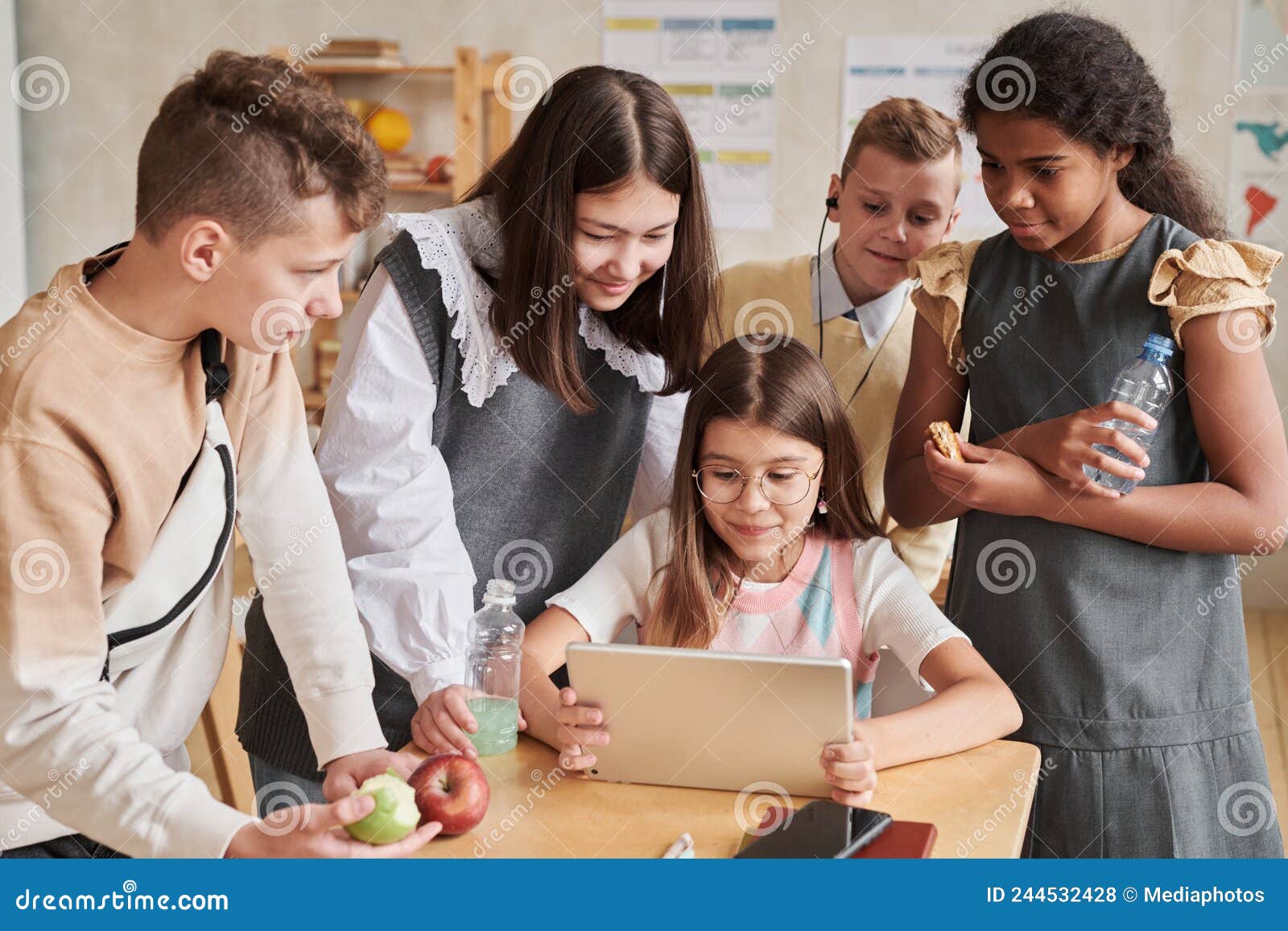 Children Using Laptop at Break in School Stock Photo - Image of indoors ...