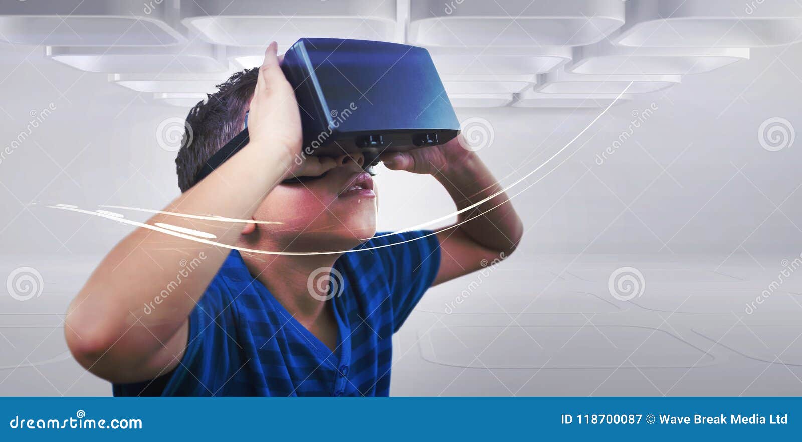 Children using an oculus stock image. Image of portable - 118700087