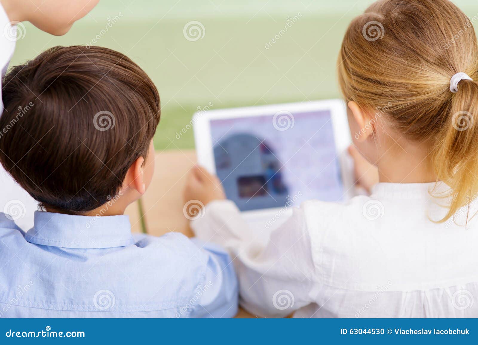 Children Using Portable Tablet Stock Photo - Image of electronics ...