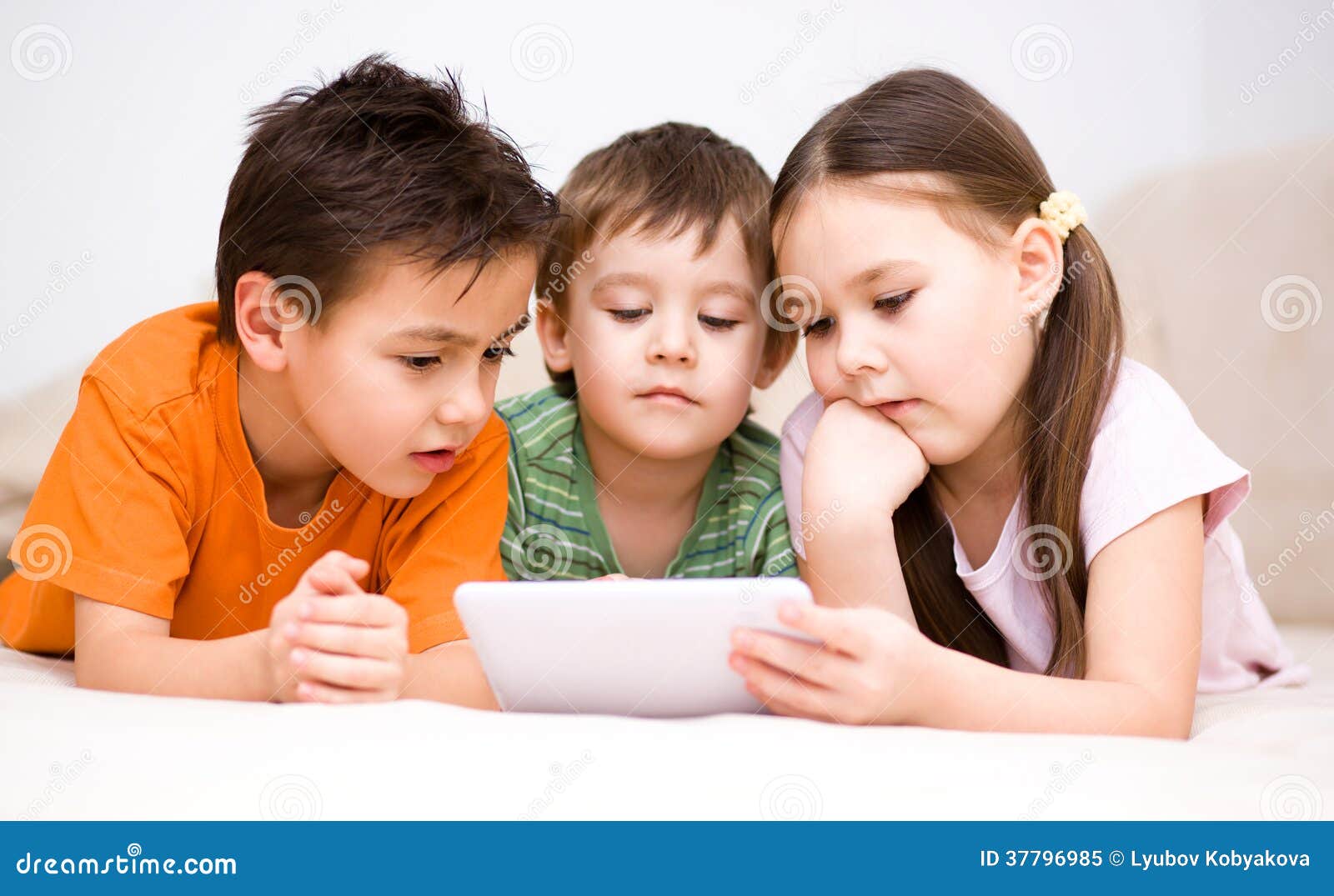Children Using Tablet Computer Stock Image - Image of computer, copy ...