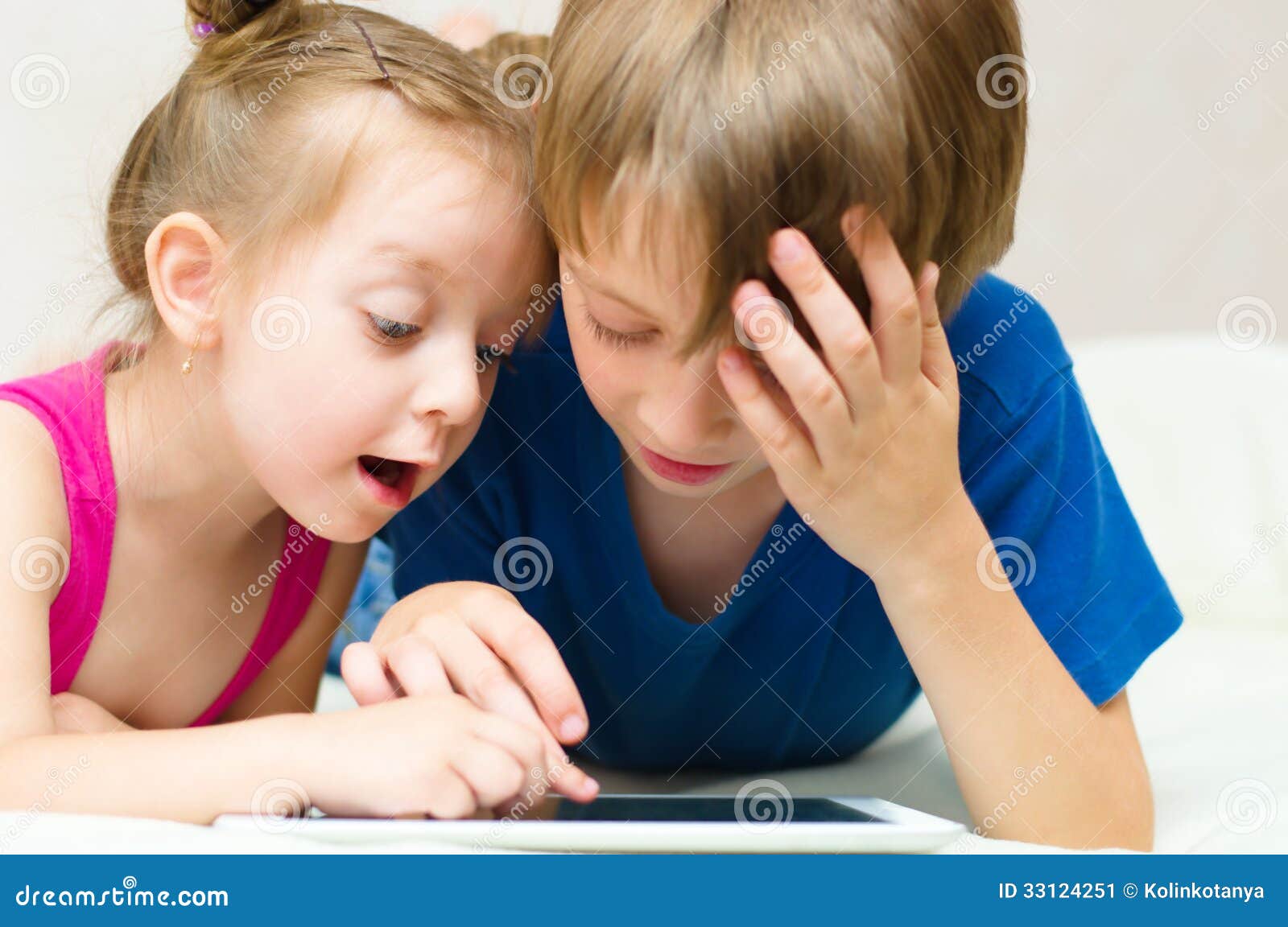 Children Using Tablet Computer Stock Image - Image of caucasian, happy ...