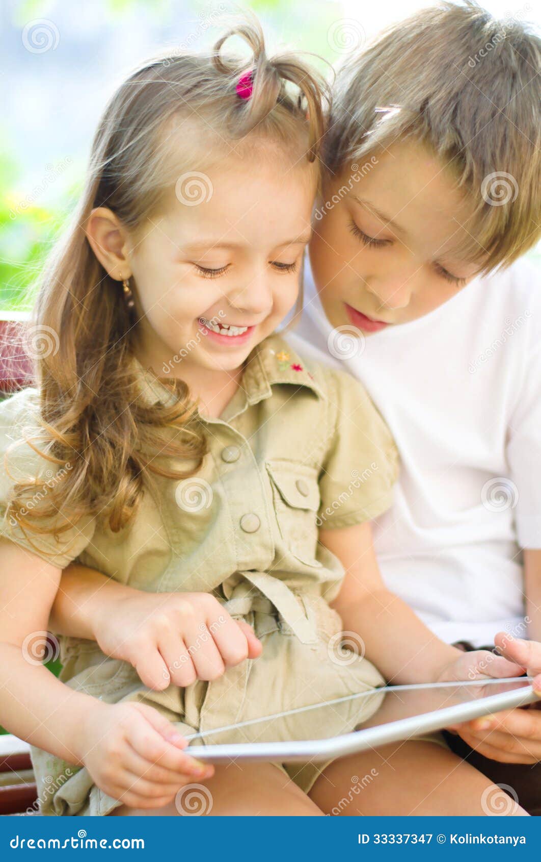 Children Using Tablet Computer Stock Image - Image of children, family ...