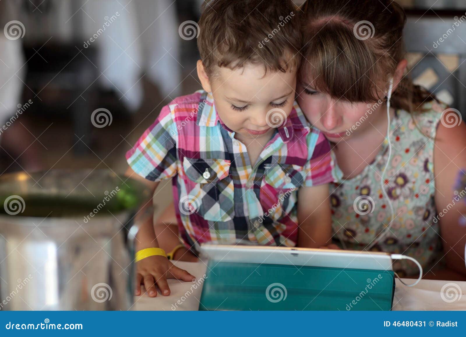Children using tablet PC stock image. Image of contemporary - 46480431