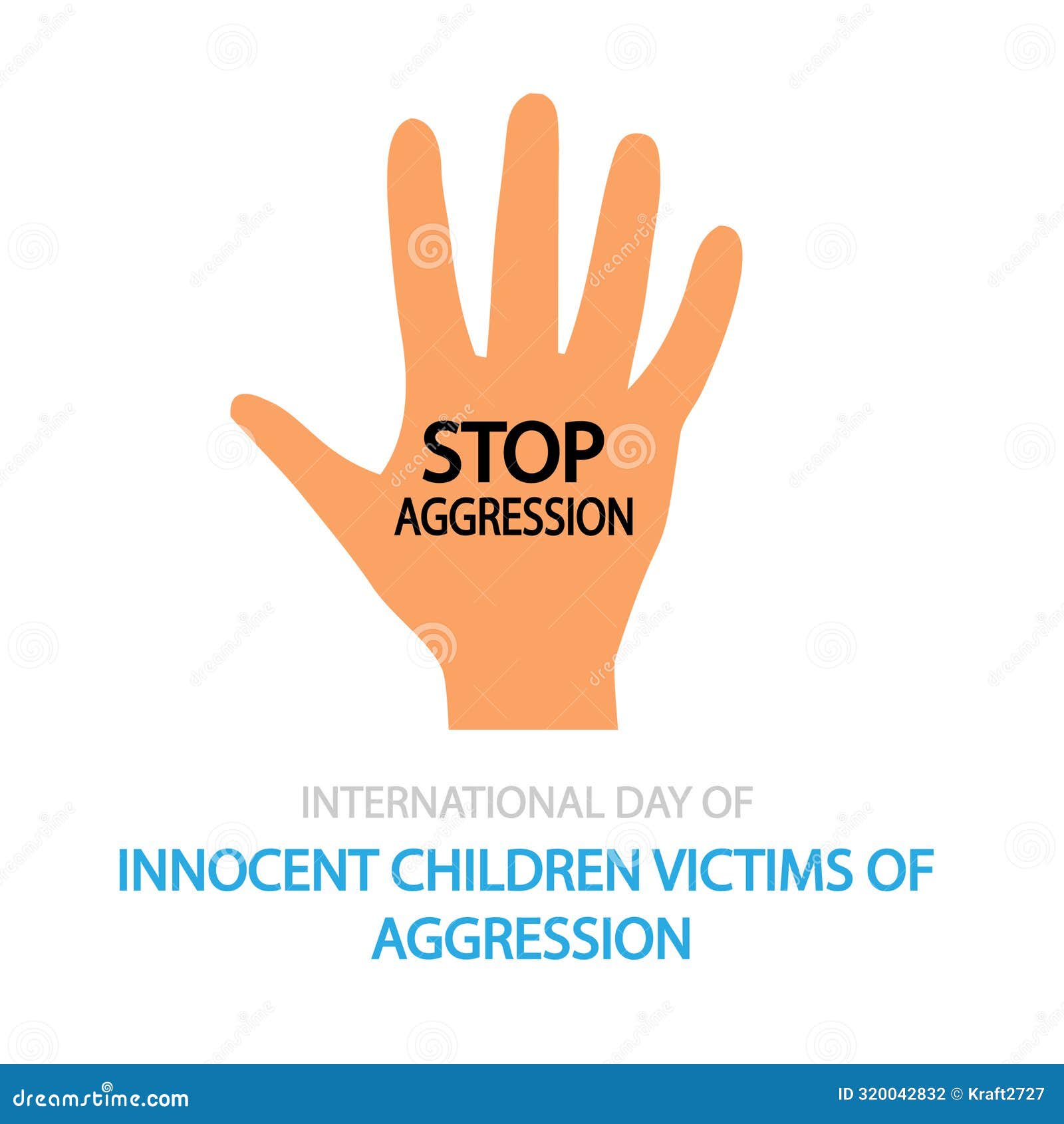 Children Victims Aggression Hand Stop Aggression Stock Vector ...
