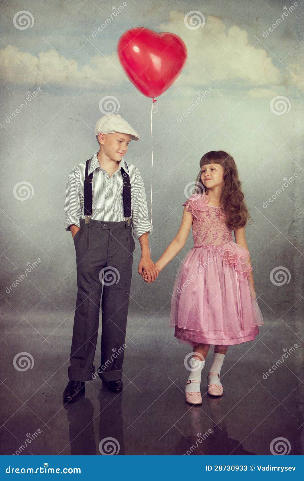 Children Walk with a Balloon Stock Image - Image of rest, leisure: 28730933
