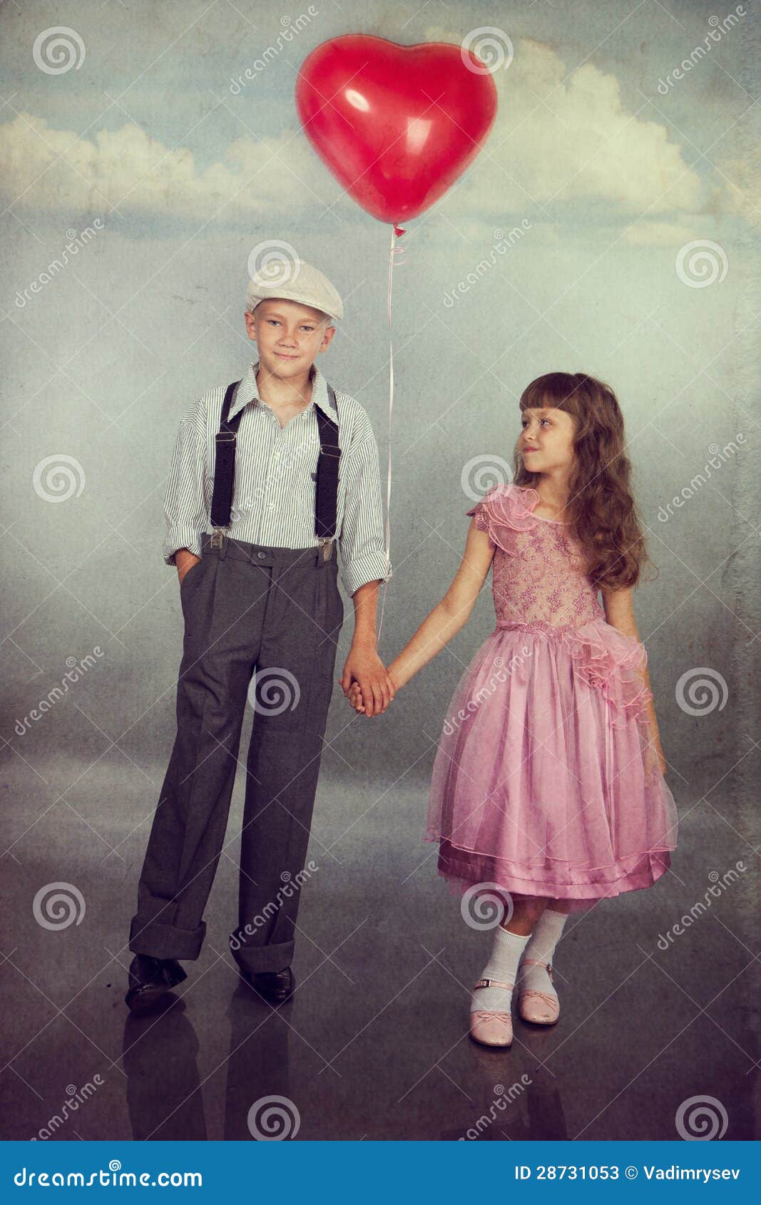 Children Walk with a Balloon Stock Image - Image of happy, enjoy: 28731053