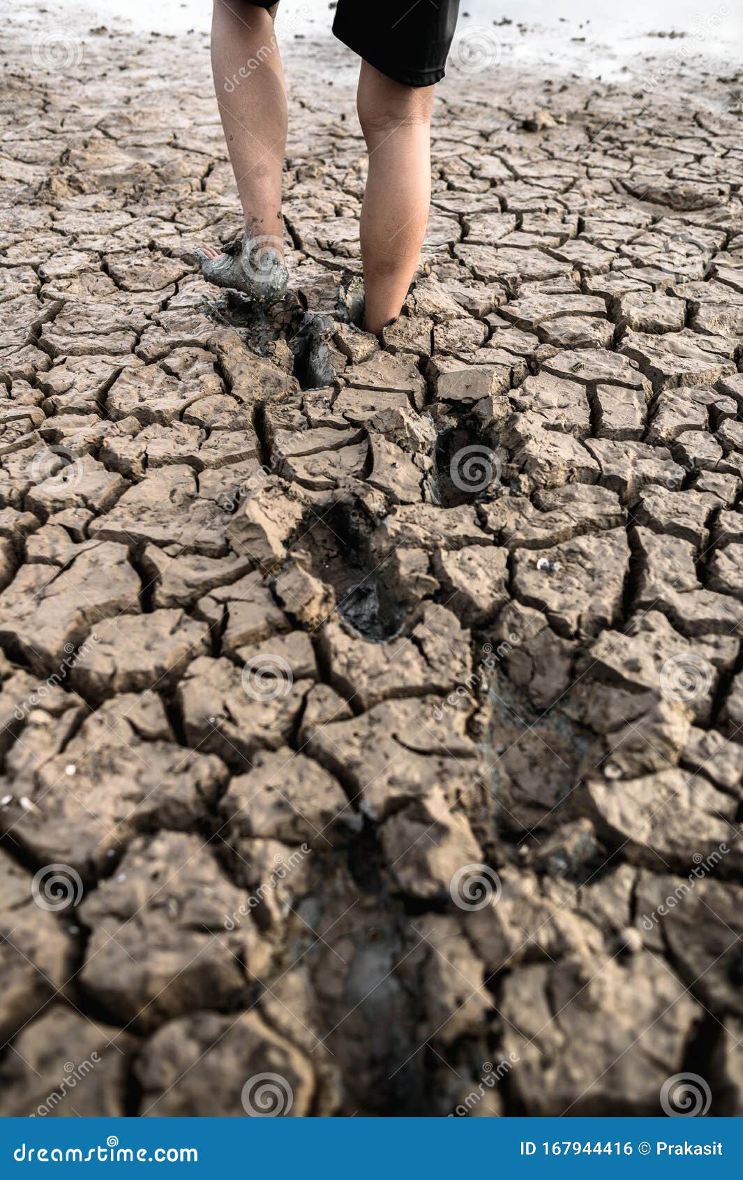 Children are Walking Barefoot on Mud,selective Focus Stock Photo ...