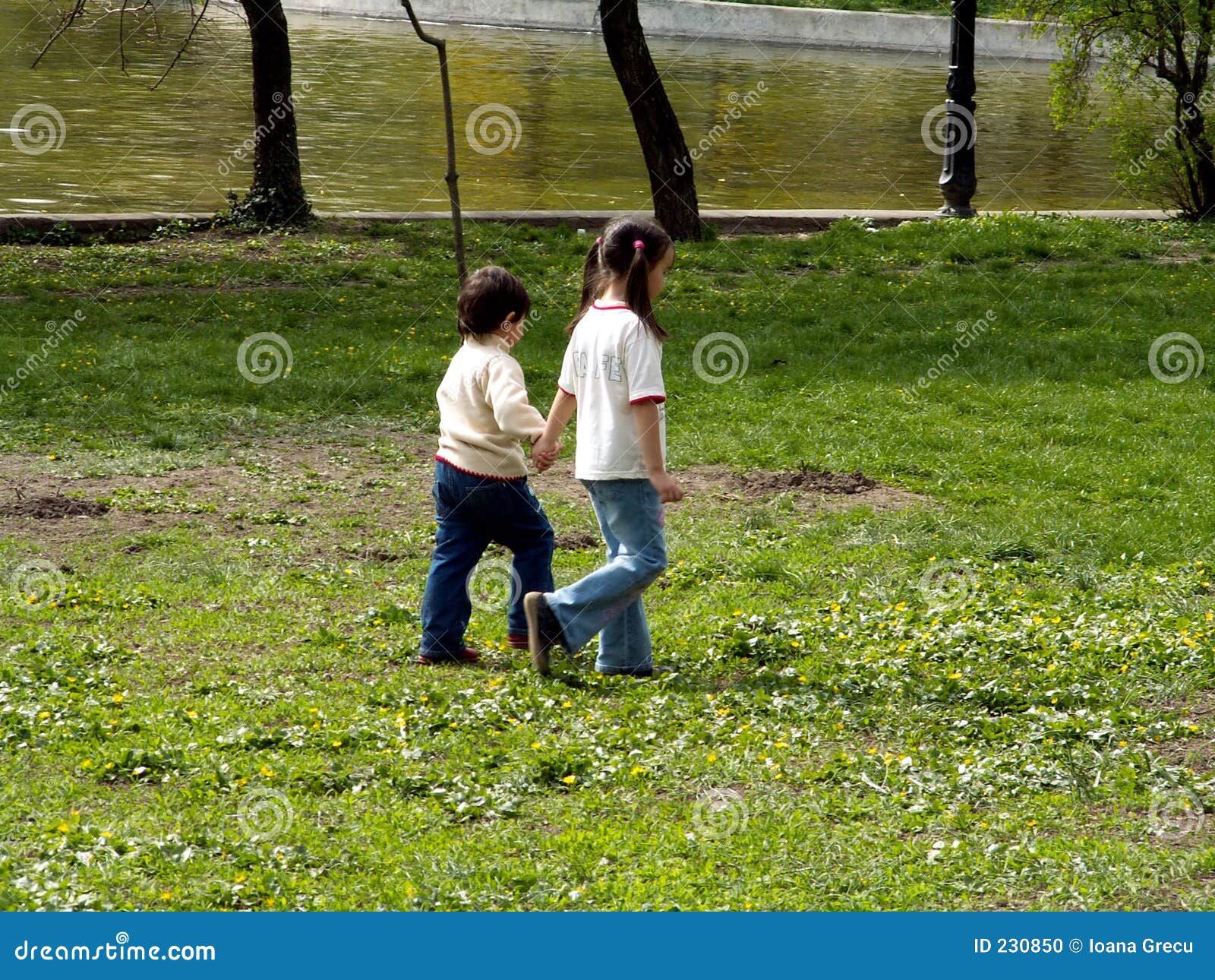 Children Walking In The Park Editorial Image - Image: 230850