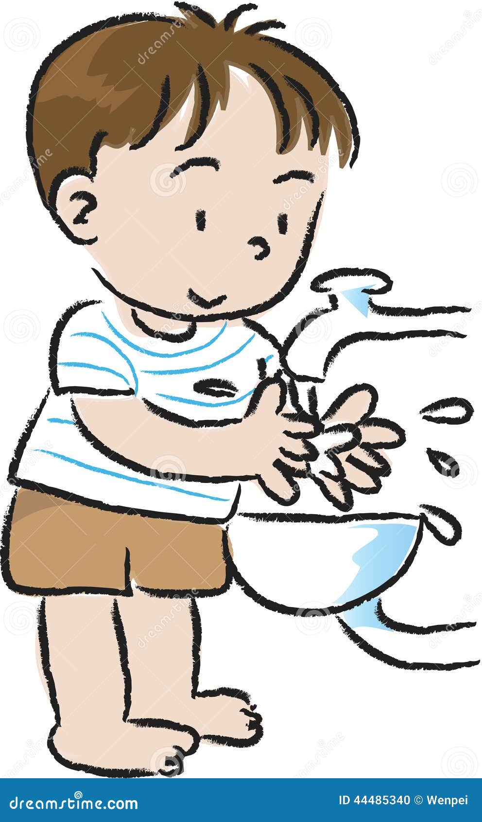 Children wash hand stock illustration. Illustration of health - 44485340