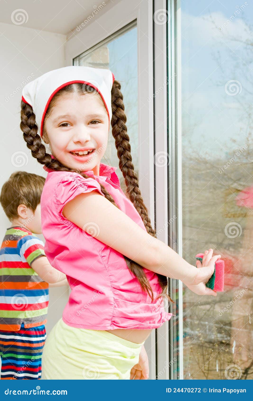 Children wash window stock photo. Image of human, protective - 24470272