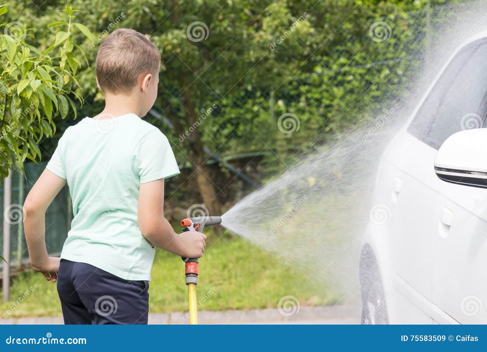 Children washing the car stock image. Image of wash, cleaning - 75583509
