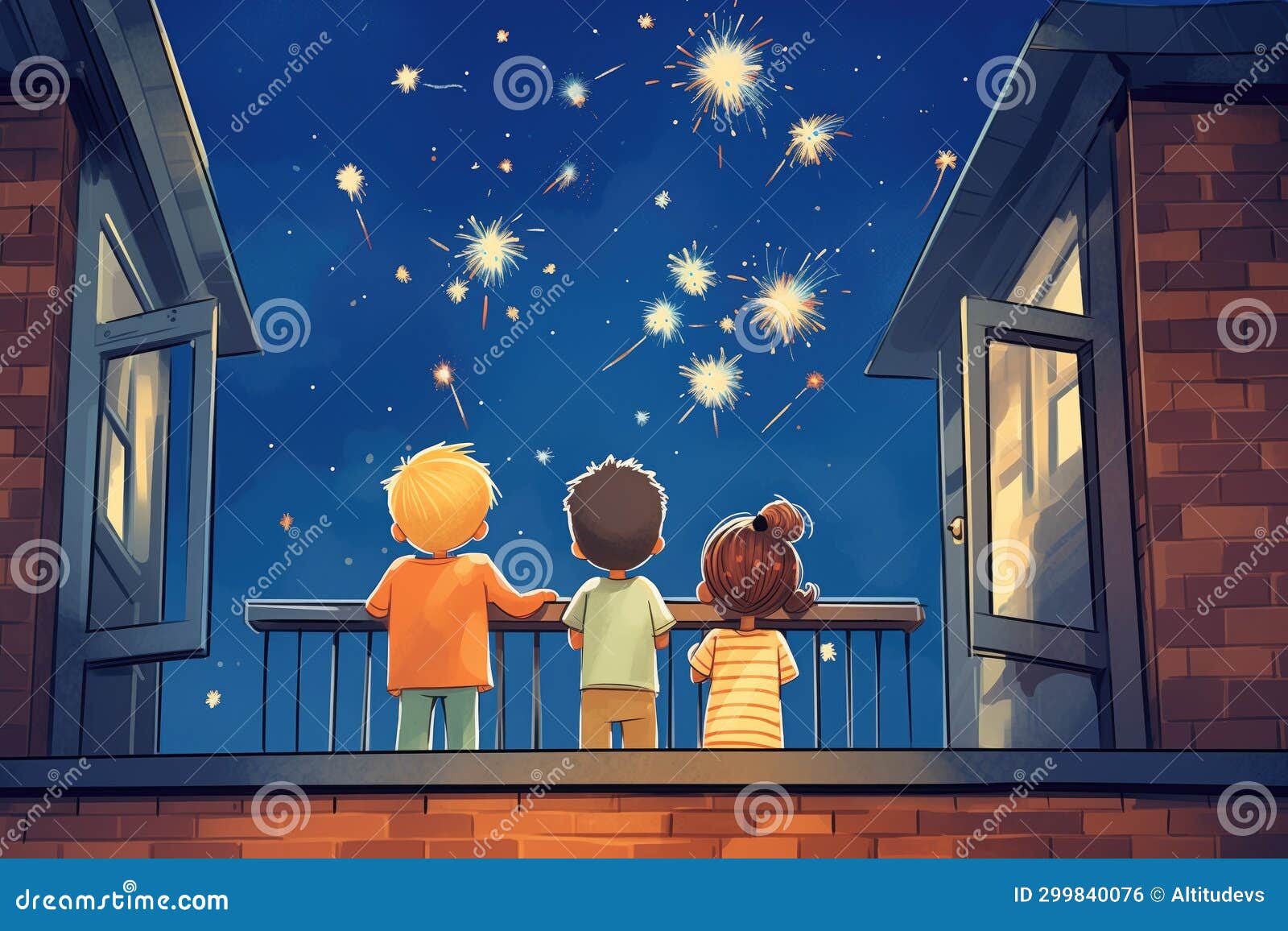 Children Fireworks In Boxes Stock Photography | CartoonDealer.com #3930086